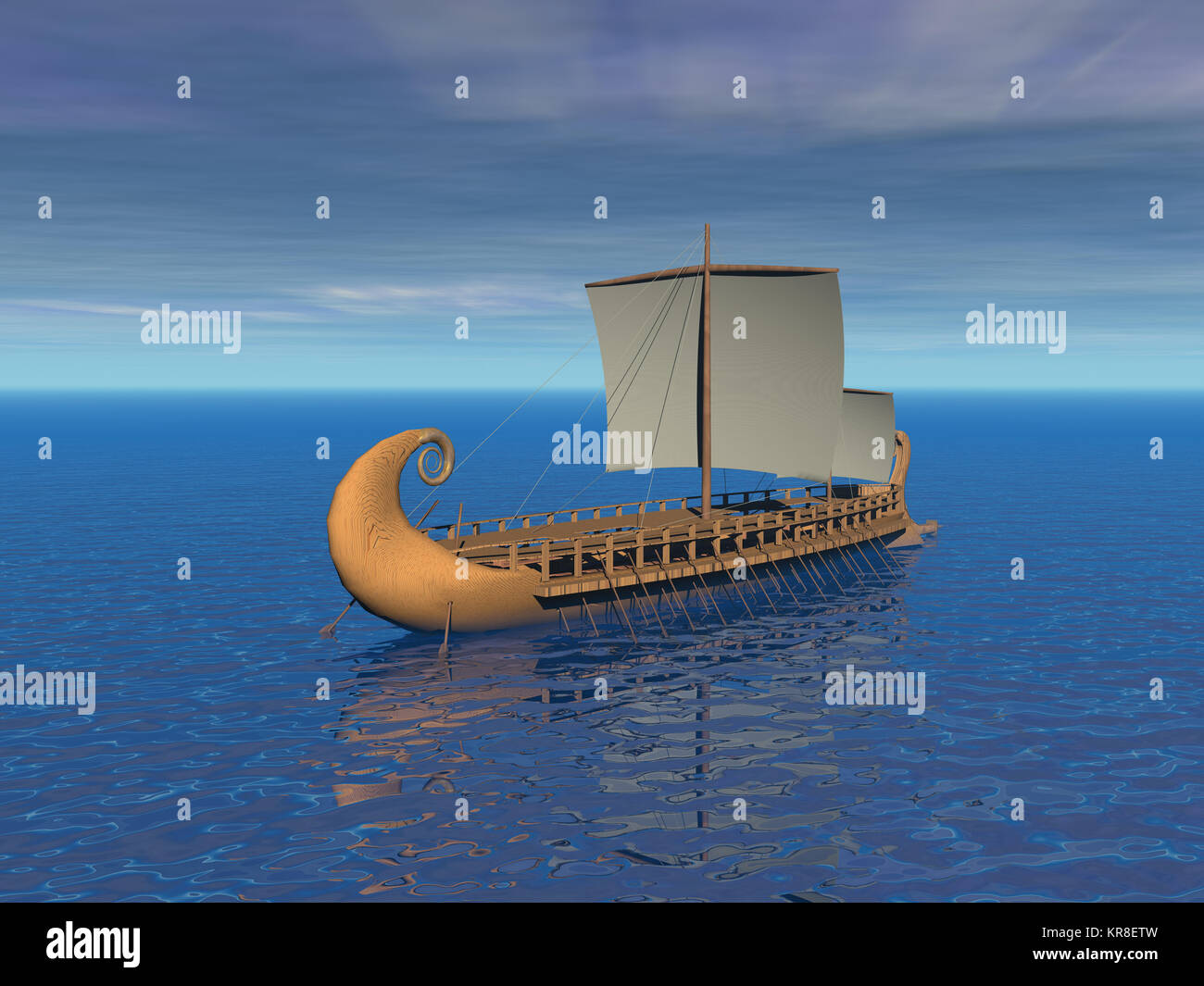 galley on the sea Stock Photo - Alamy