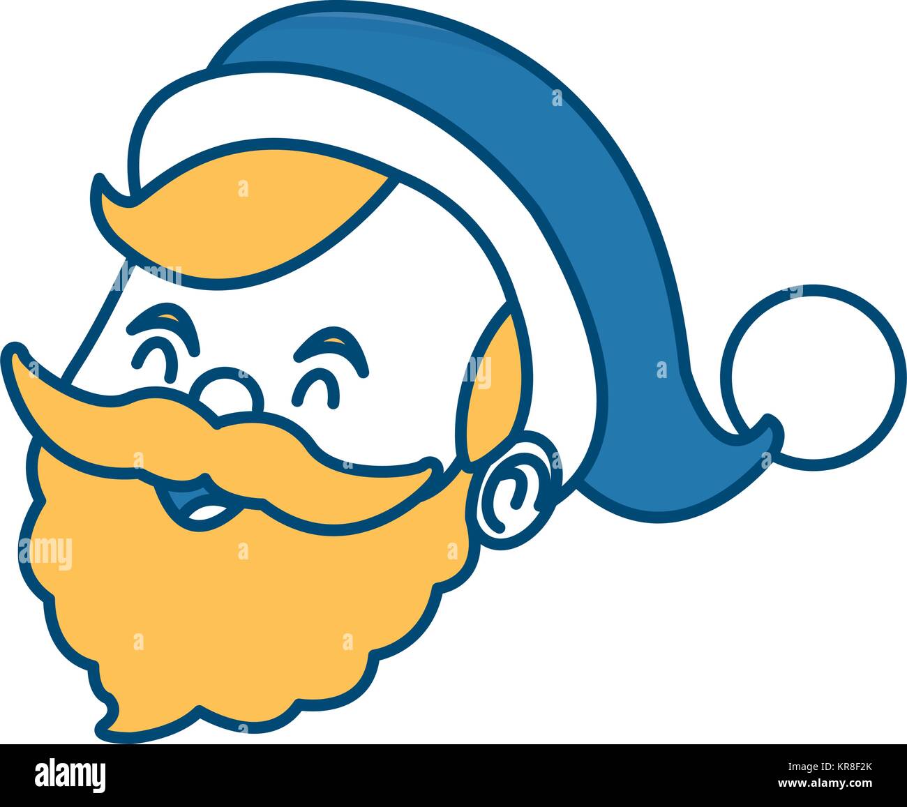 Cute santa claus cartoon face icon vector illustration graphic design ...