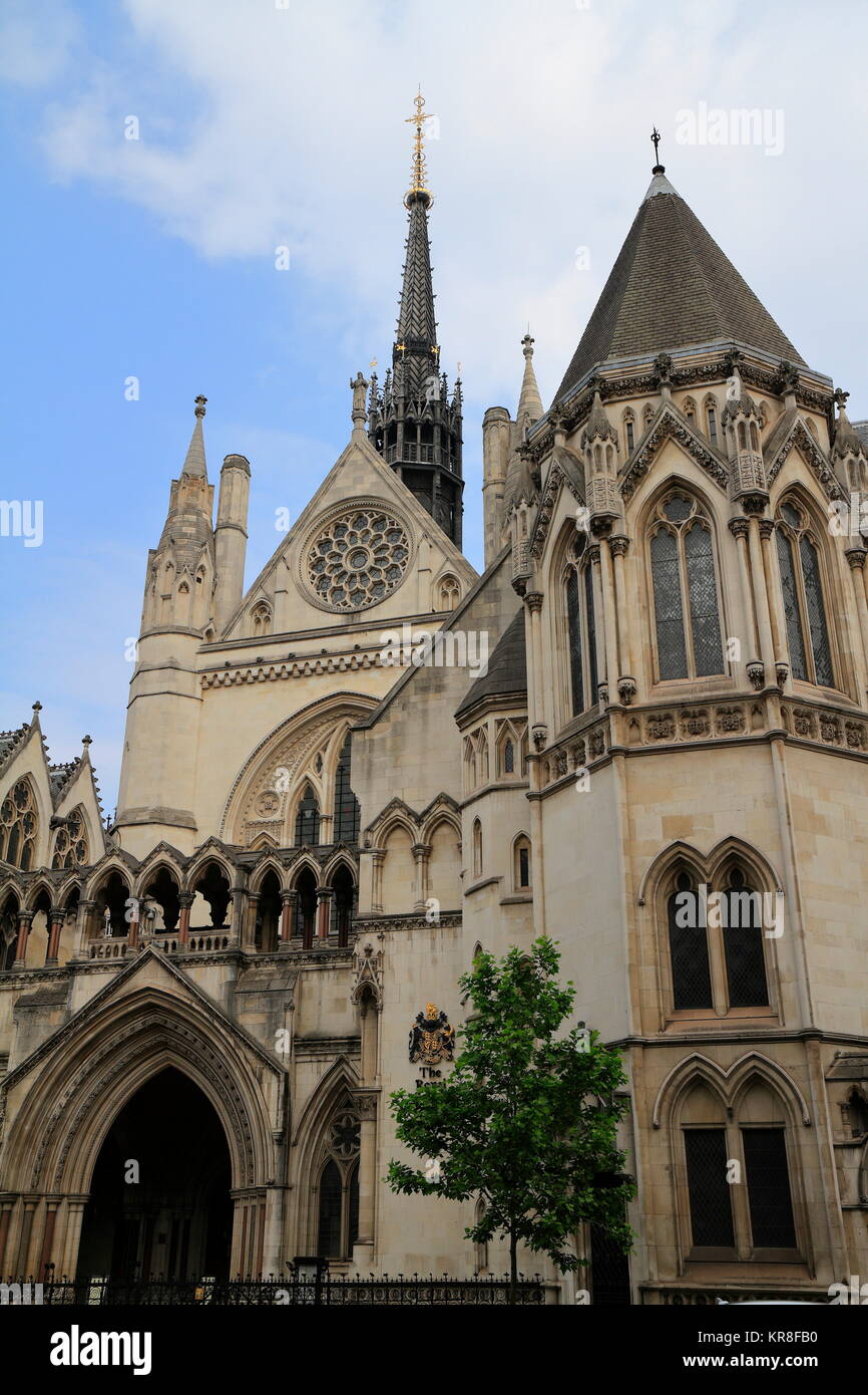 The Royal Courts of Justice in the Victorian Gothic style in London, UK ...