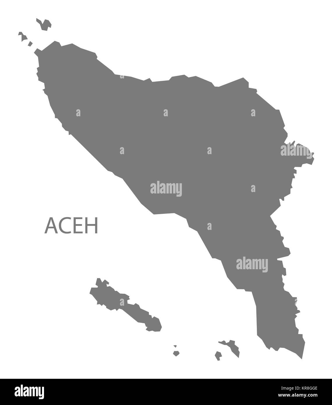 Aceh Indonesia Map grey Stock Photo - Alamy