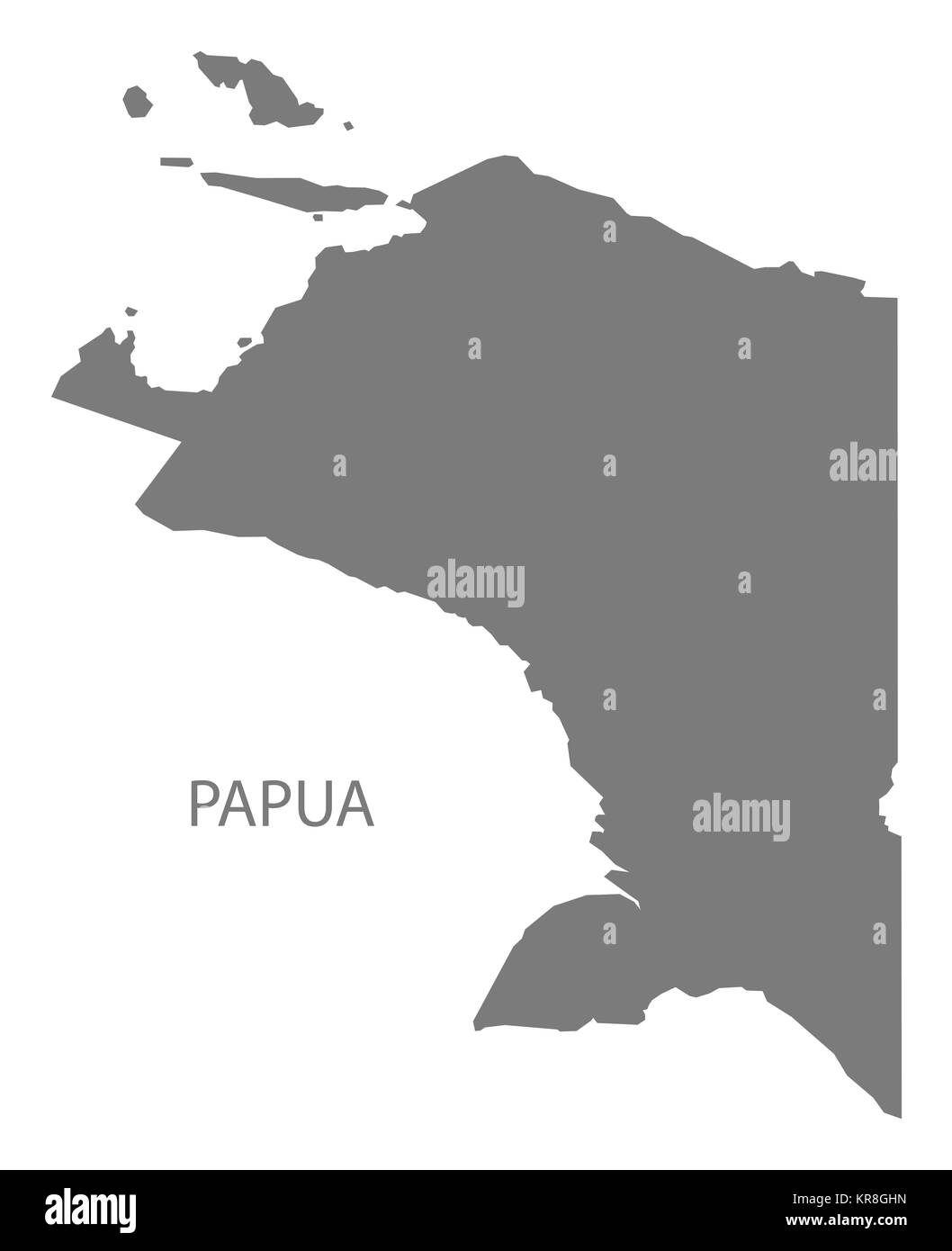 Papua Indonesia Map grey Stock Photo - Alamy