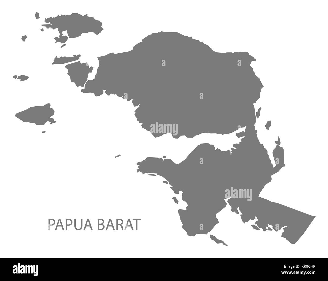 Papua Barat Indonesia Map grey Stock Photo - Alamy