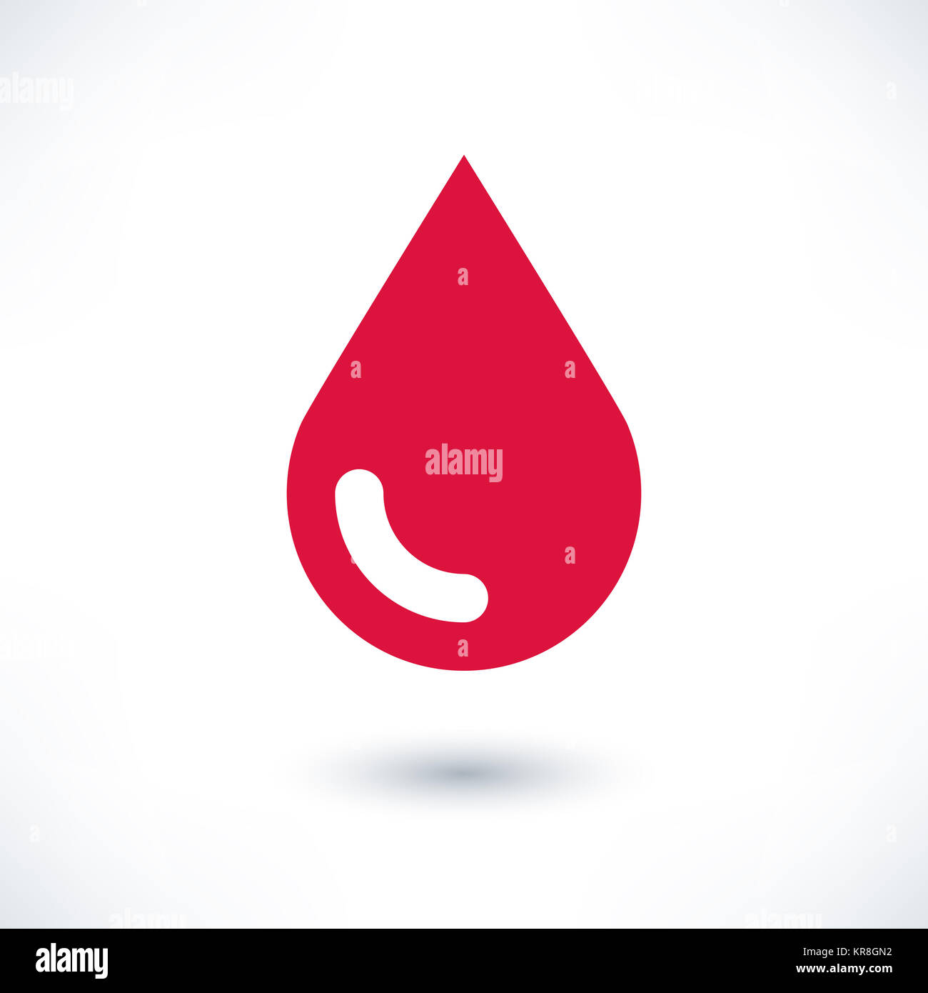 Red color drop icon with gray shadow on white Stock Photo - Alamy