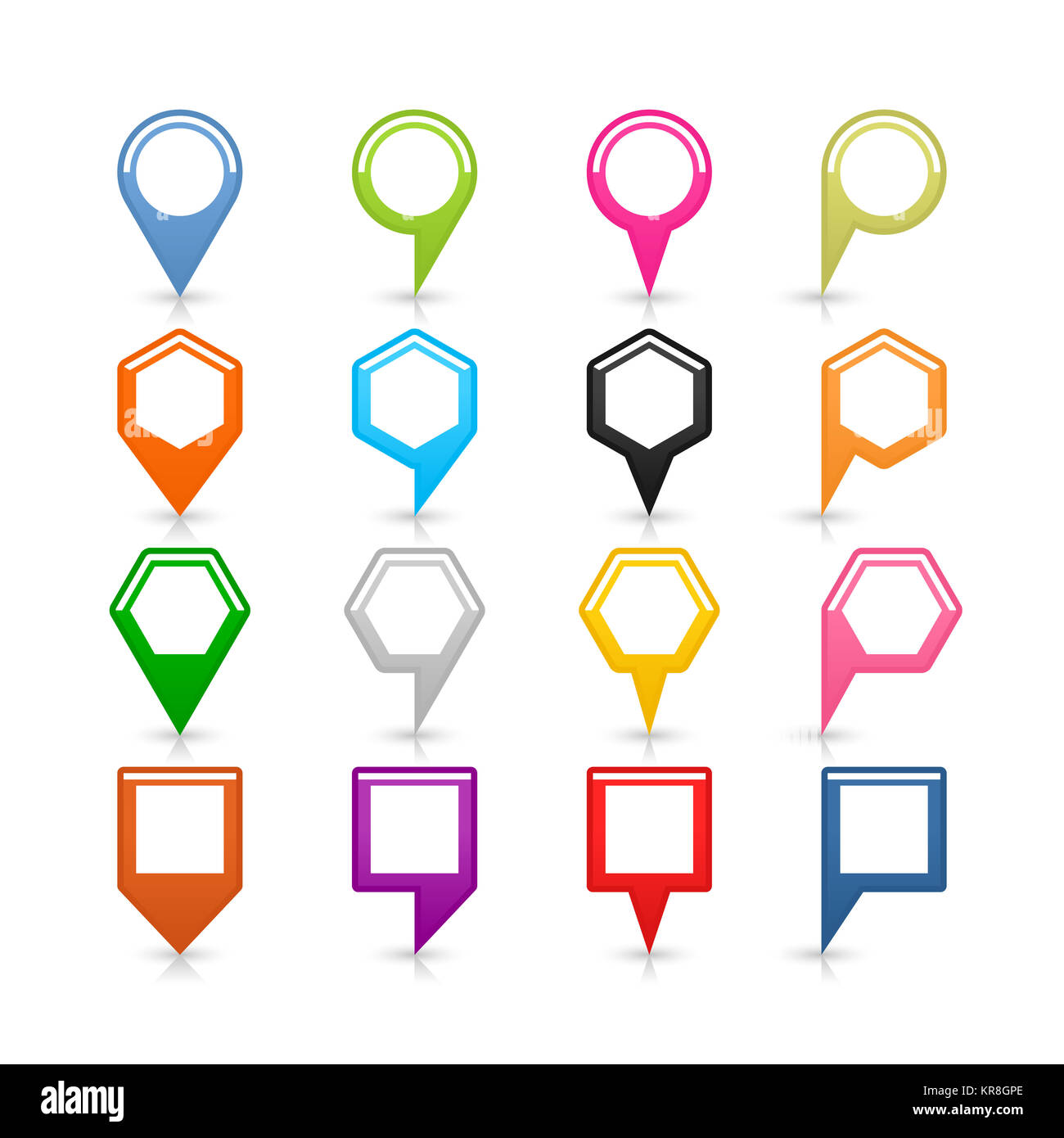 Flat map pin sign location icon on white Stock Photo - Alamy