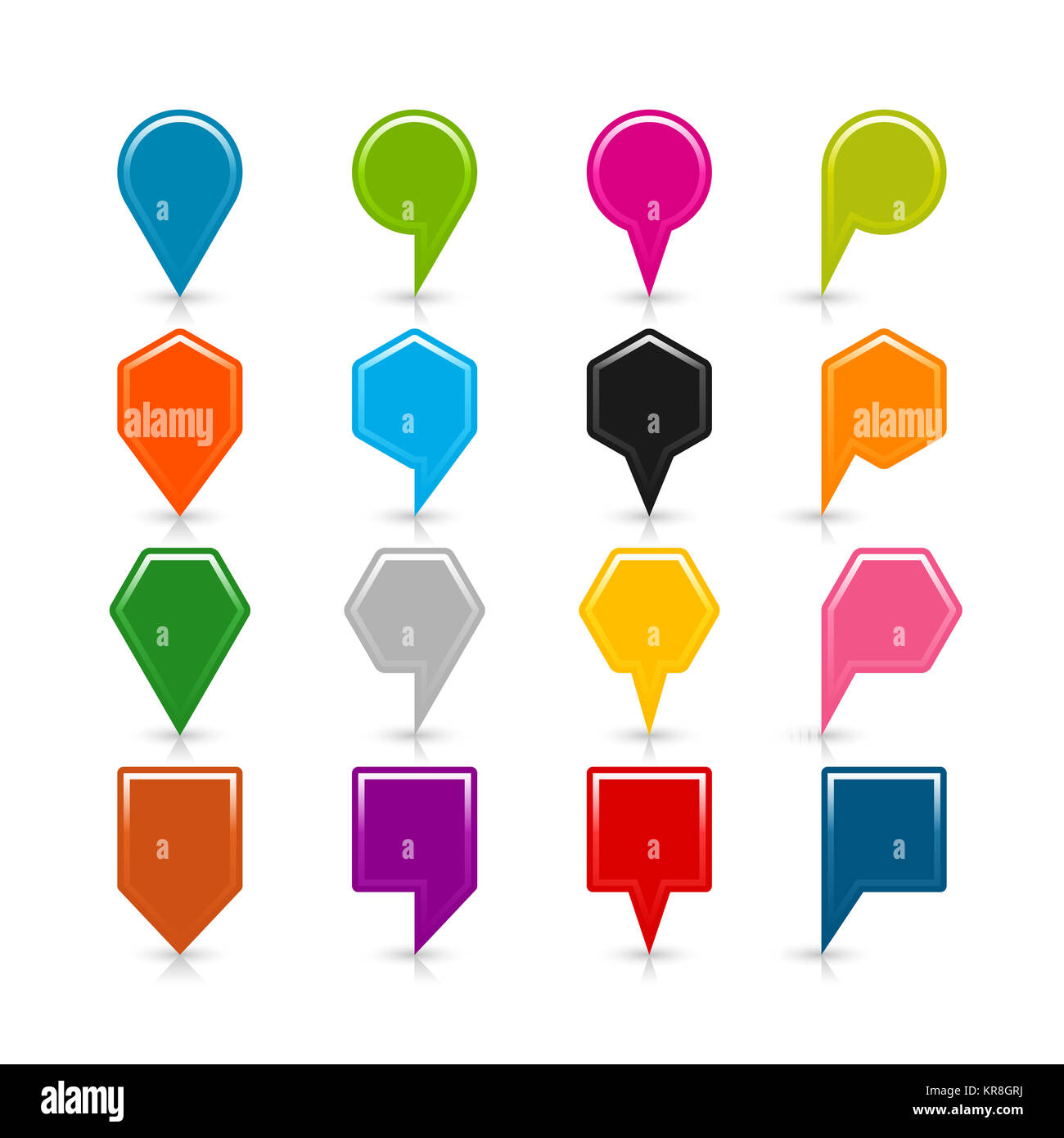 Map pin sign location icon with shadow Stock Photo - Alamy