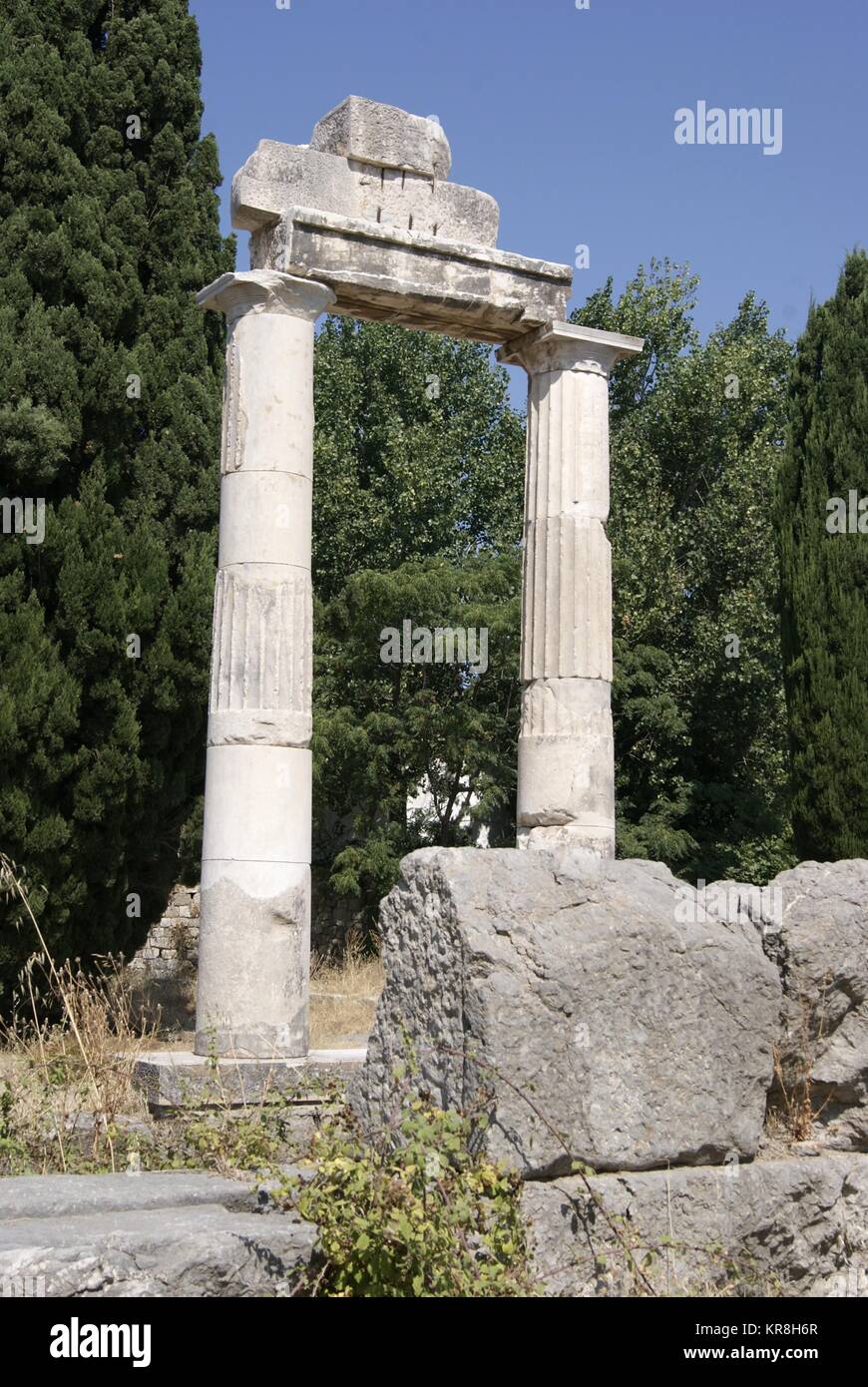 kos,columns in the ancient agora Stock Photo - Alamy