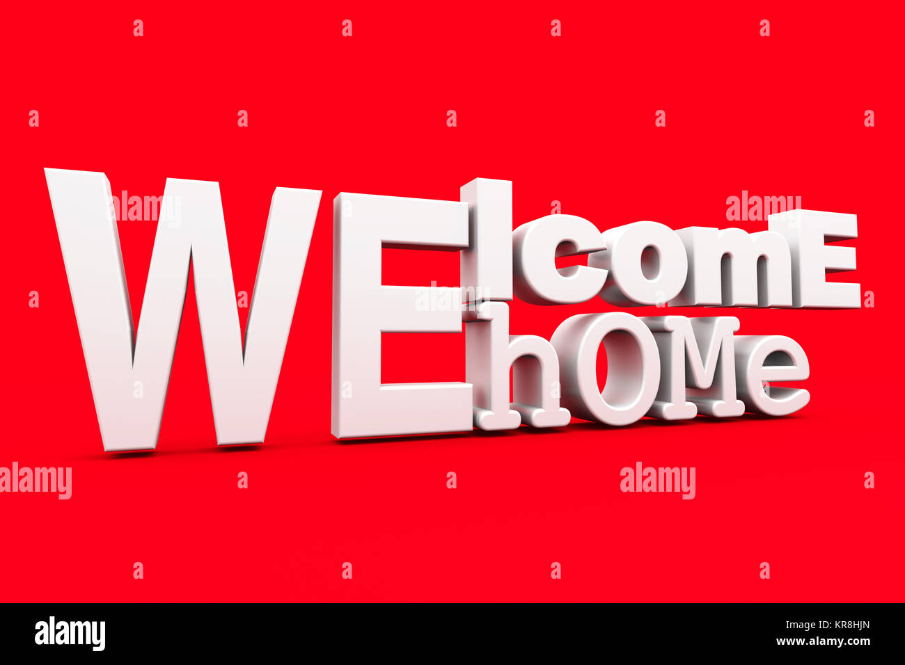 Welcome home as written letters. 3d illustration Stock Photo - Alamy