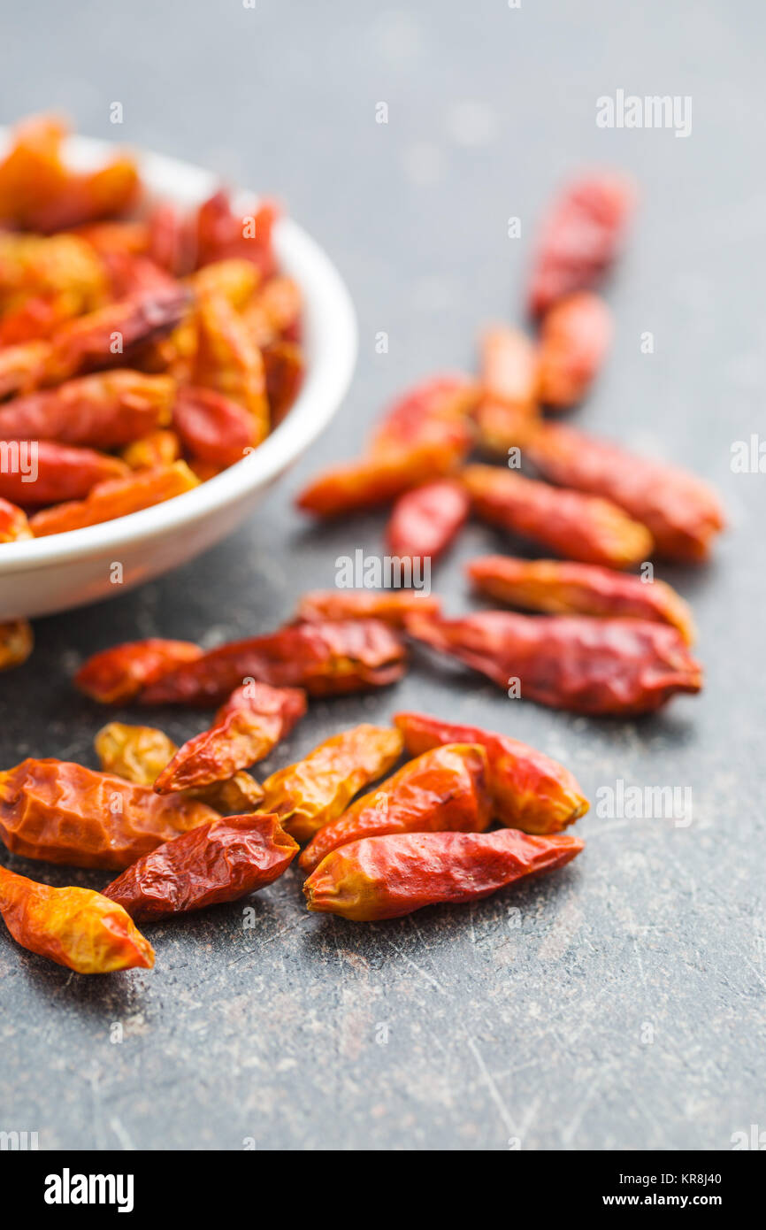dried mini chili peppers Stock Photo - Alamy