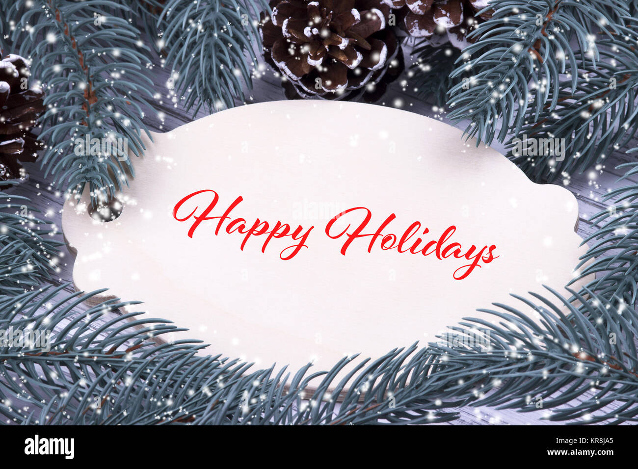 Christmas gretting card with lettering happy holidays Stock Photo - Alamy