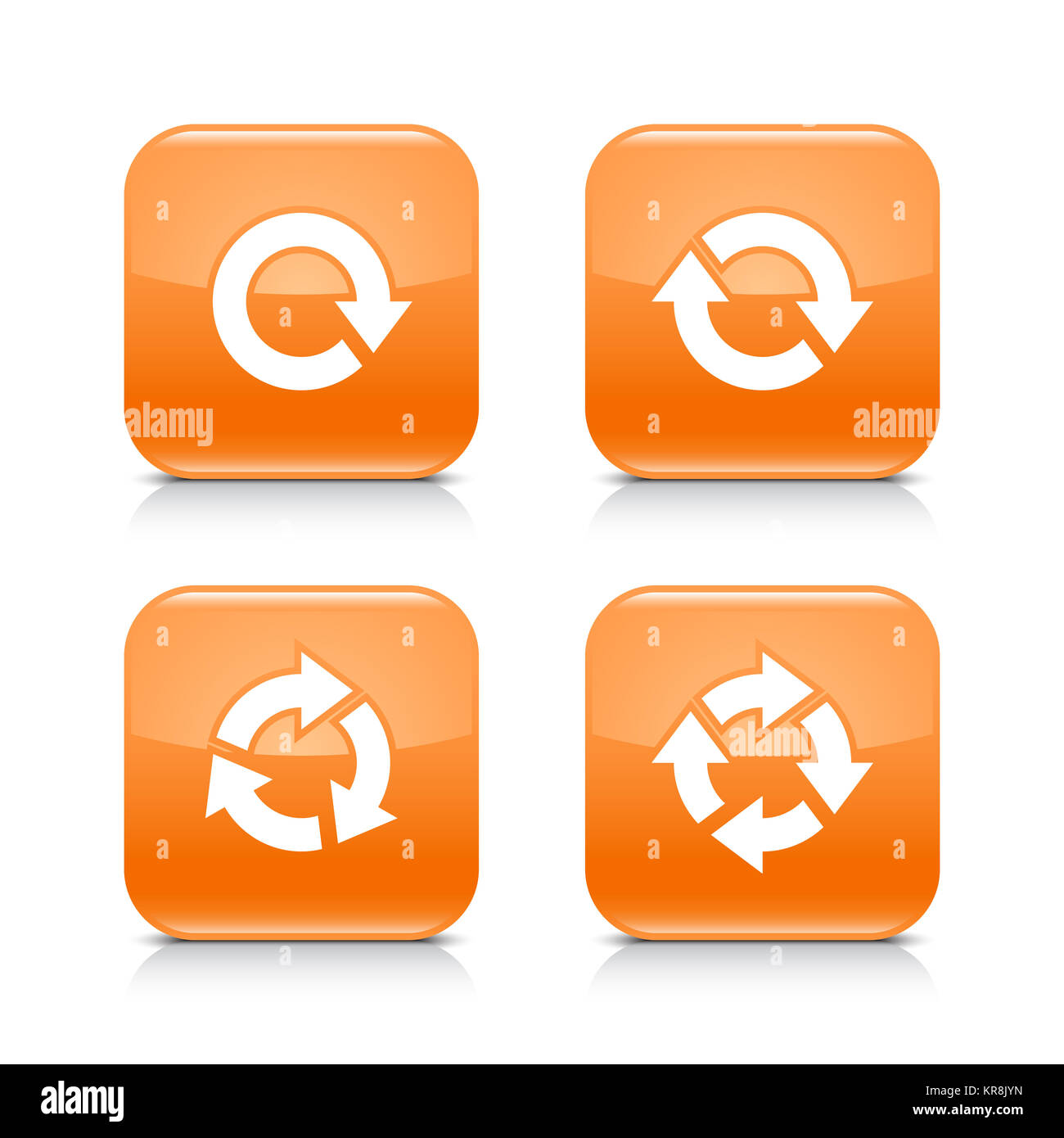 Orange icon refresh reload, rotation, repeat sign Stock Photo - Alamy