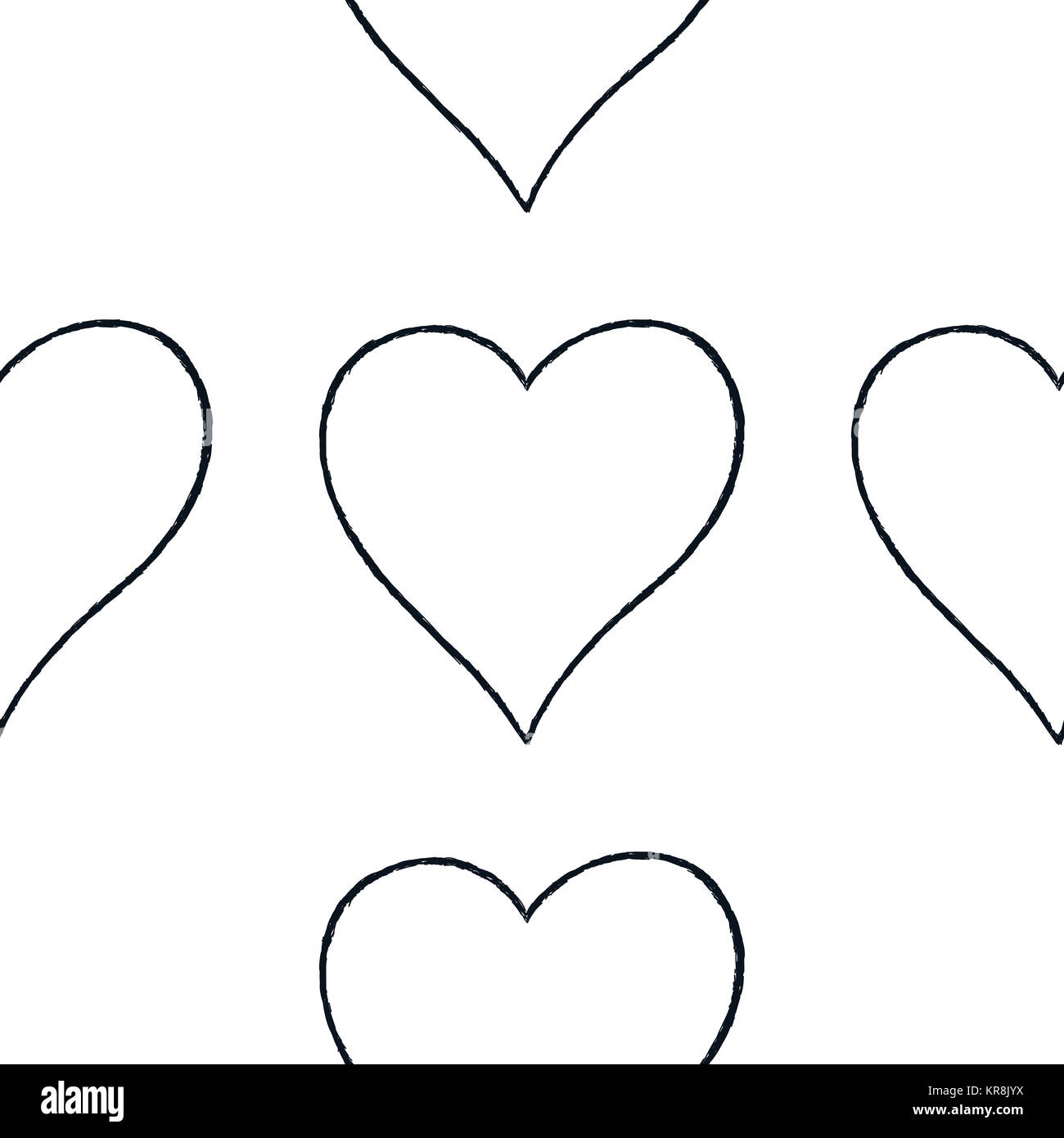 Seamless pattern with outline heart sign Stock Photo - Alamy