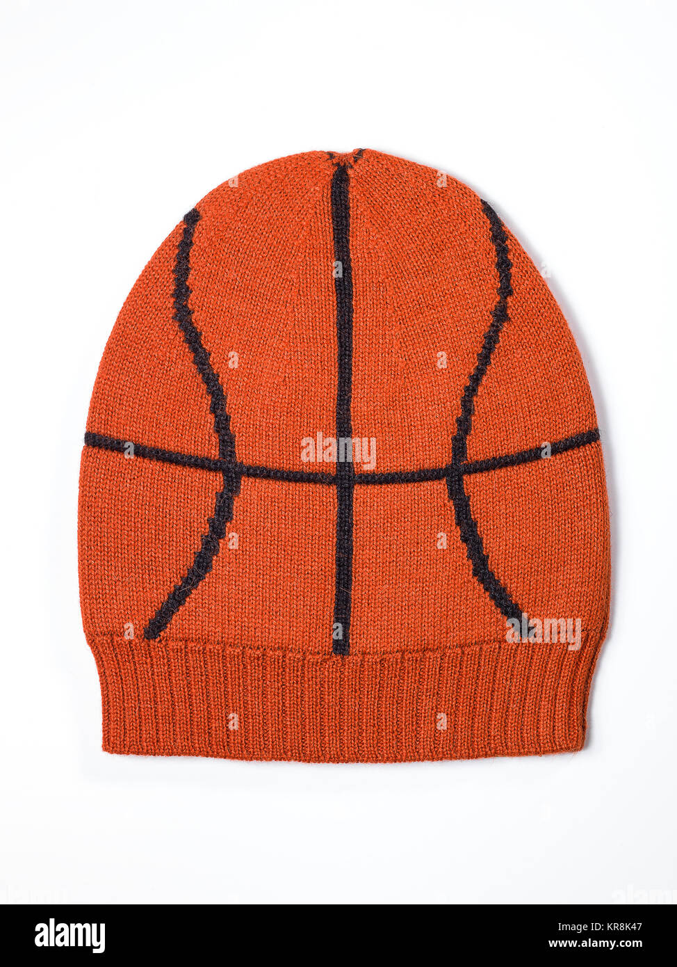 orange woolen handmade cap basketball ball alike Stock Photo - Alamy