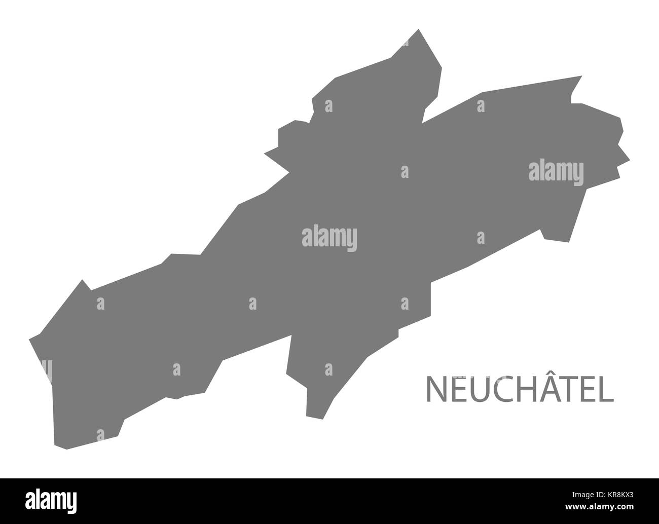 Neuchatel Switzerland Map grey Stock Photo - Alamy
