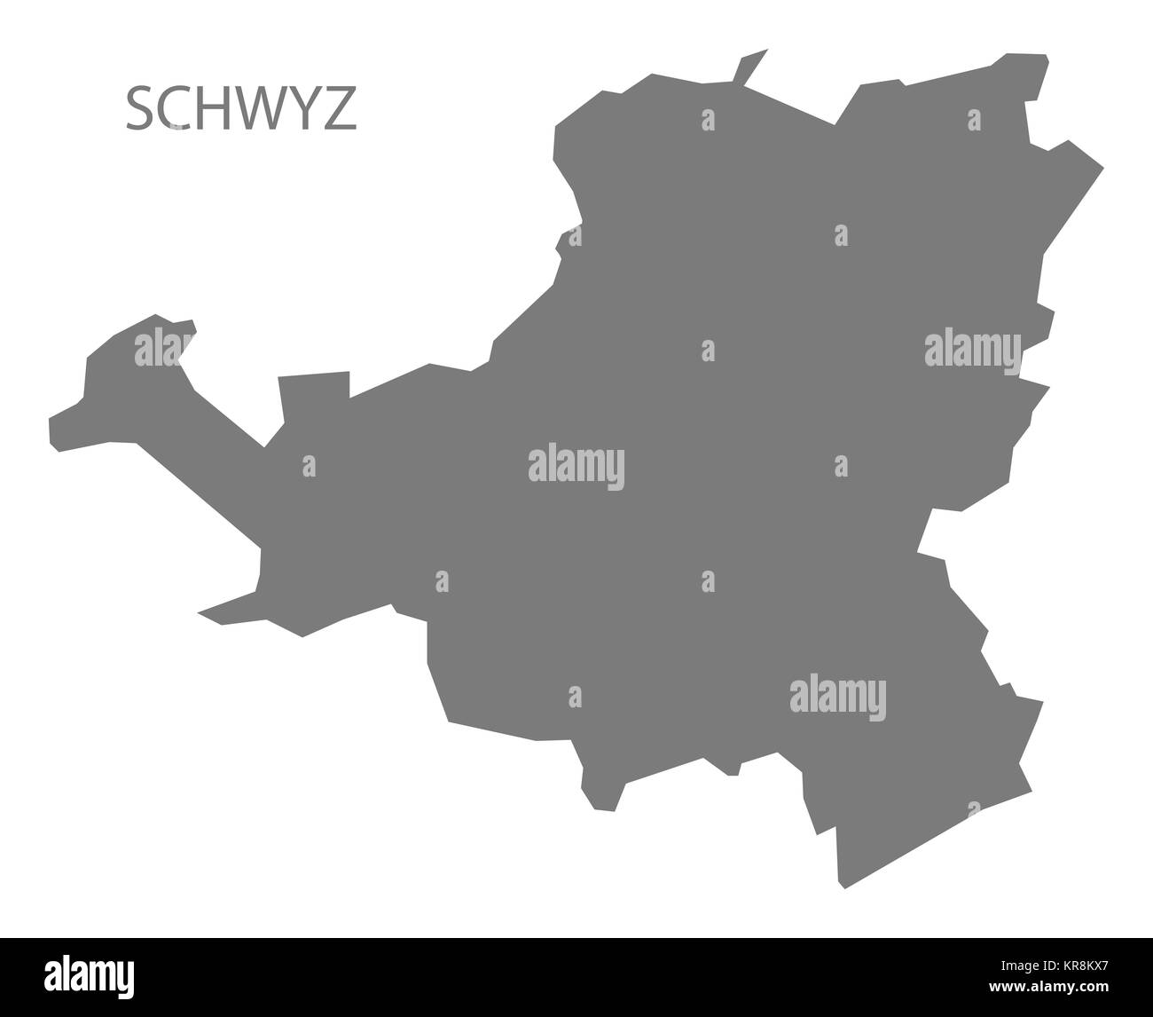 Schwyz Switzerland Map grey Stock Photo - Alamy