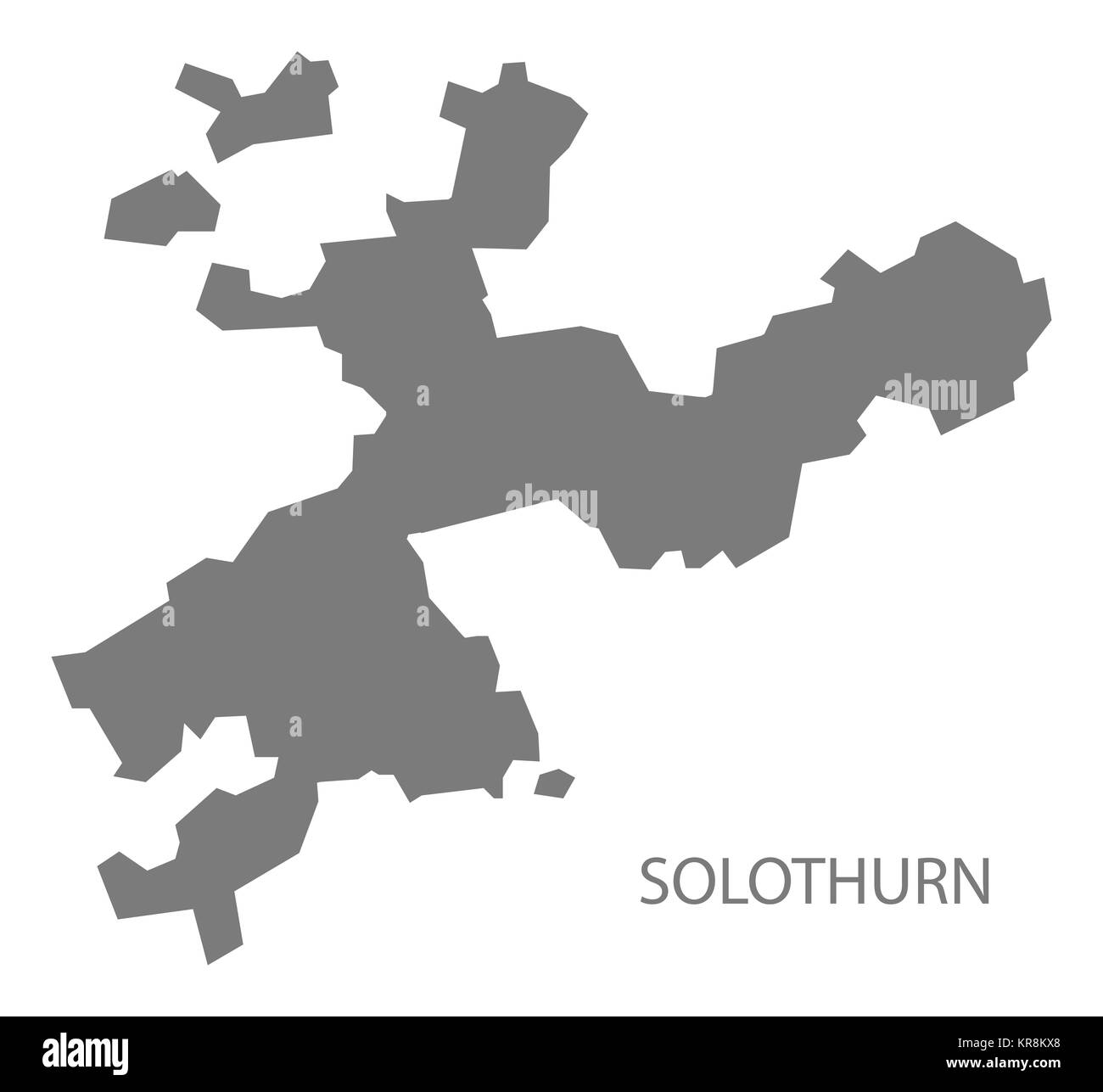 Solothurn Switzerland Map grey Stock Photo - Alamy