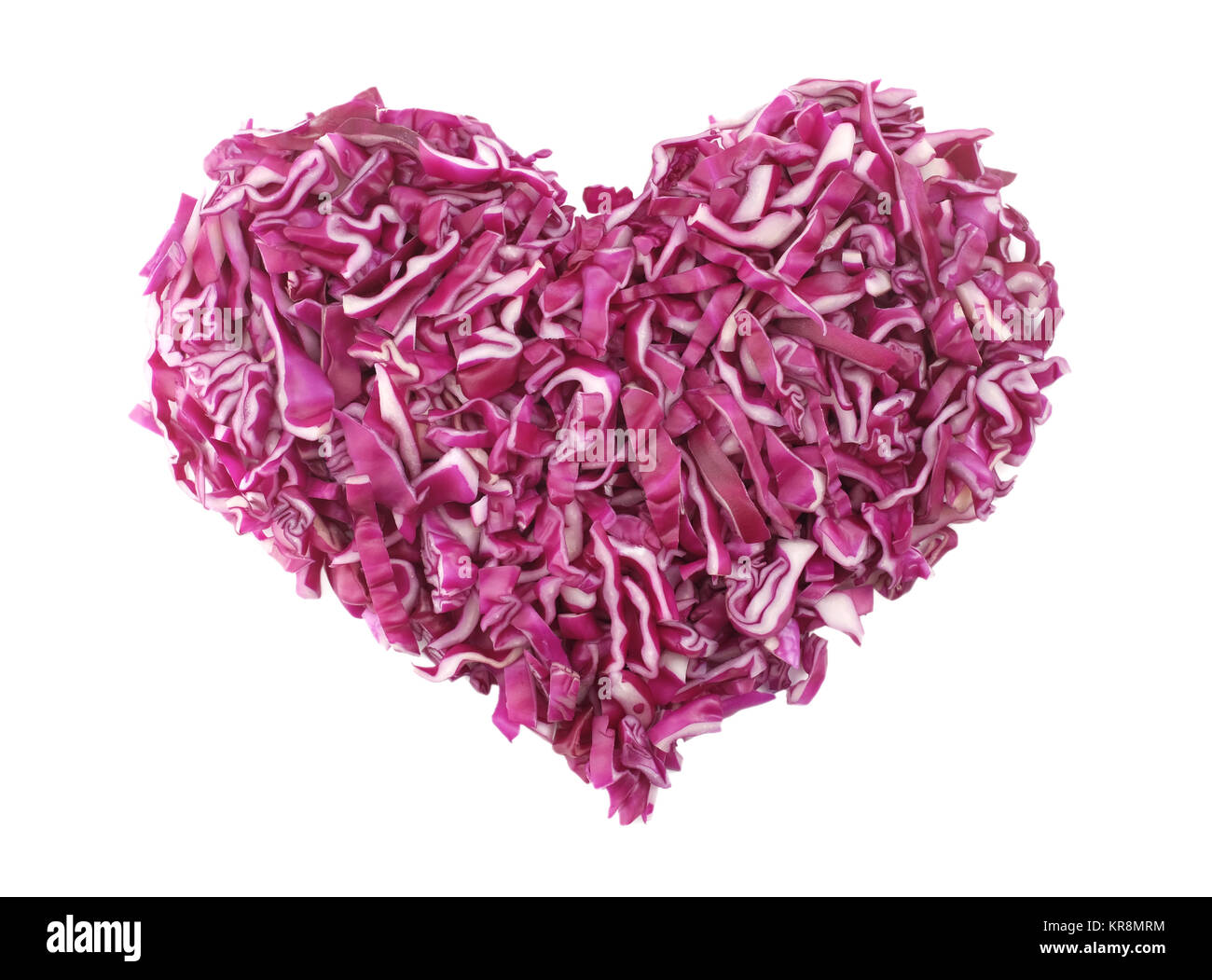 Shredded red cabbage in a heart shape Stock Photo - Alamy