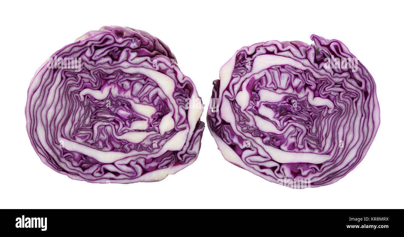 Two halves of a red cabbage Stock Photo - Alamy