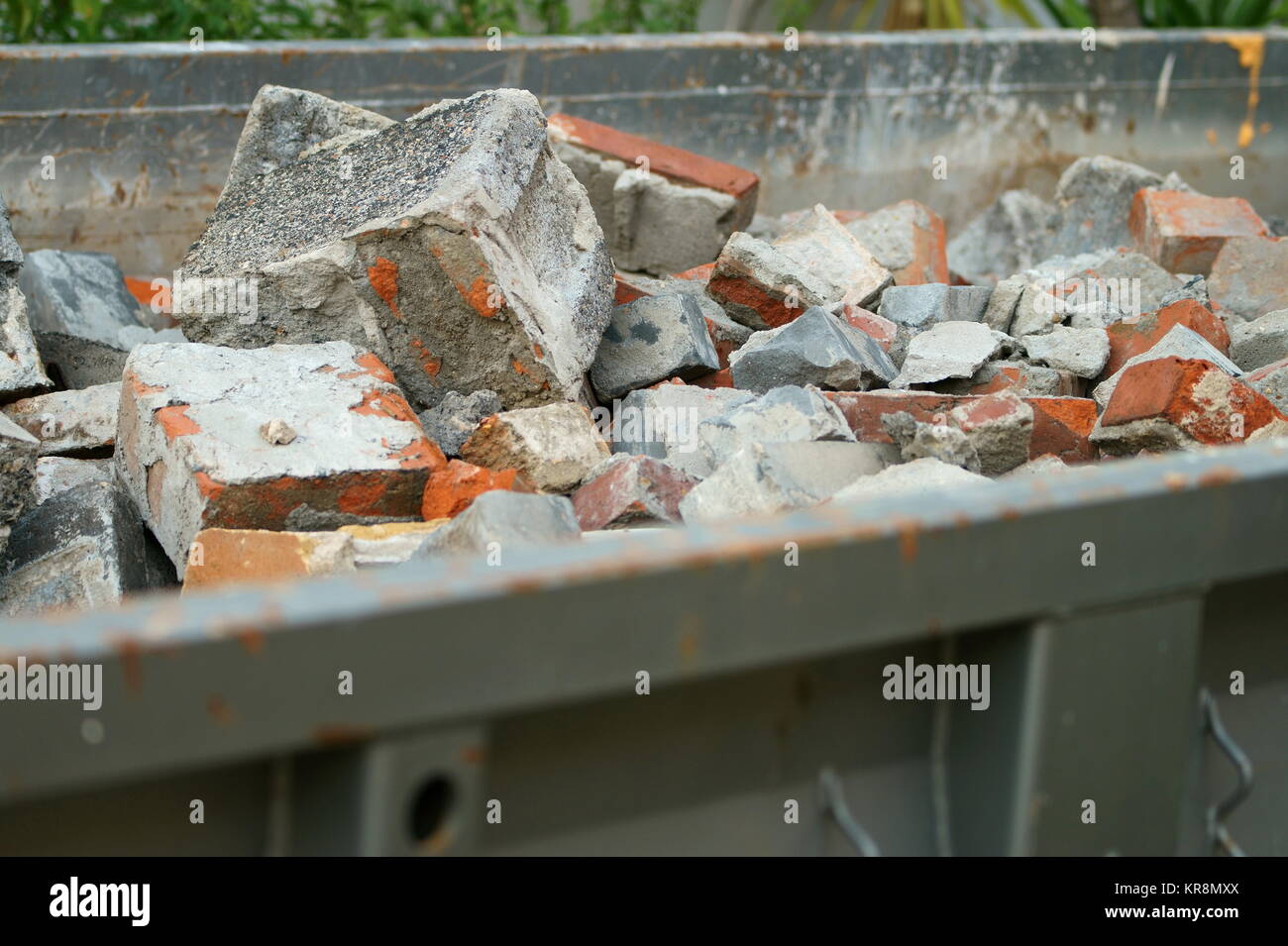 container with rubble Stock Photo - Alamy