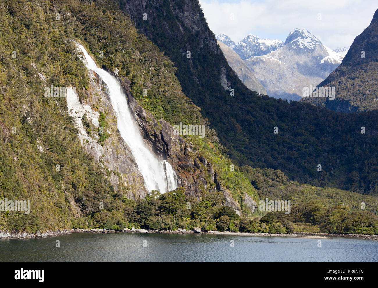 Milford Sound Waterfall Stock Photo - Alamy