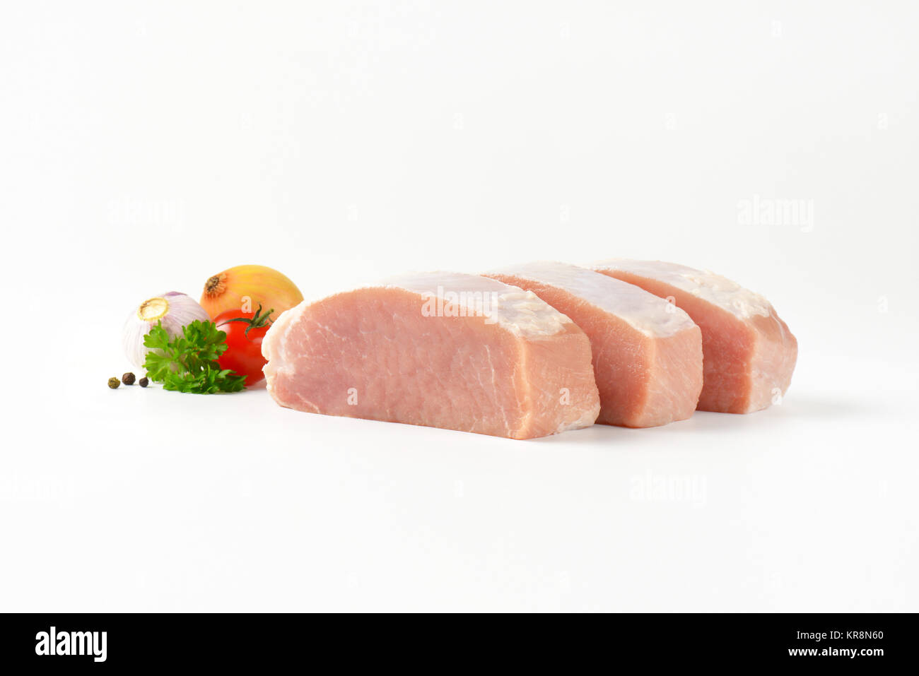 Raw pork loin Stock Photo - Alamy