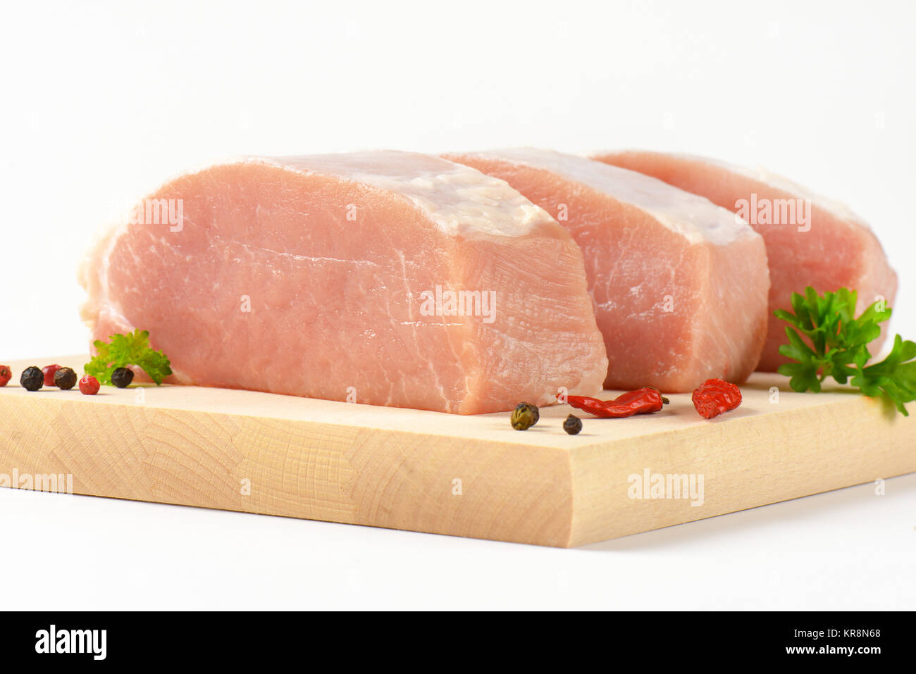 Raw pork loin Stock Photo - Alamy