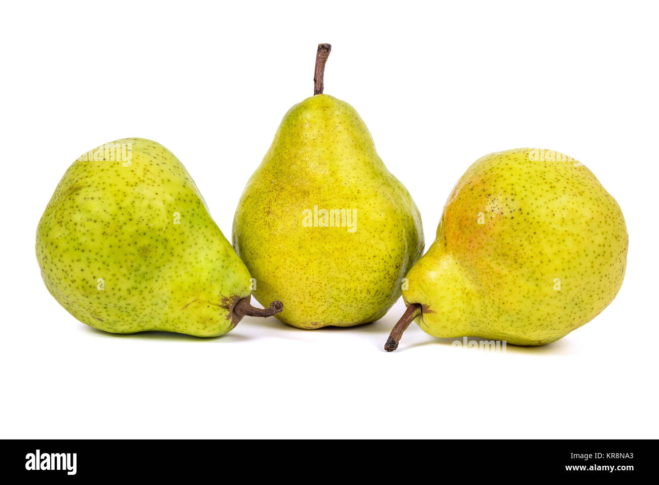 Three green sweet pears Cut Out Stock Images & Pictures - Alamy