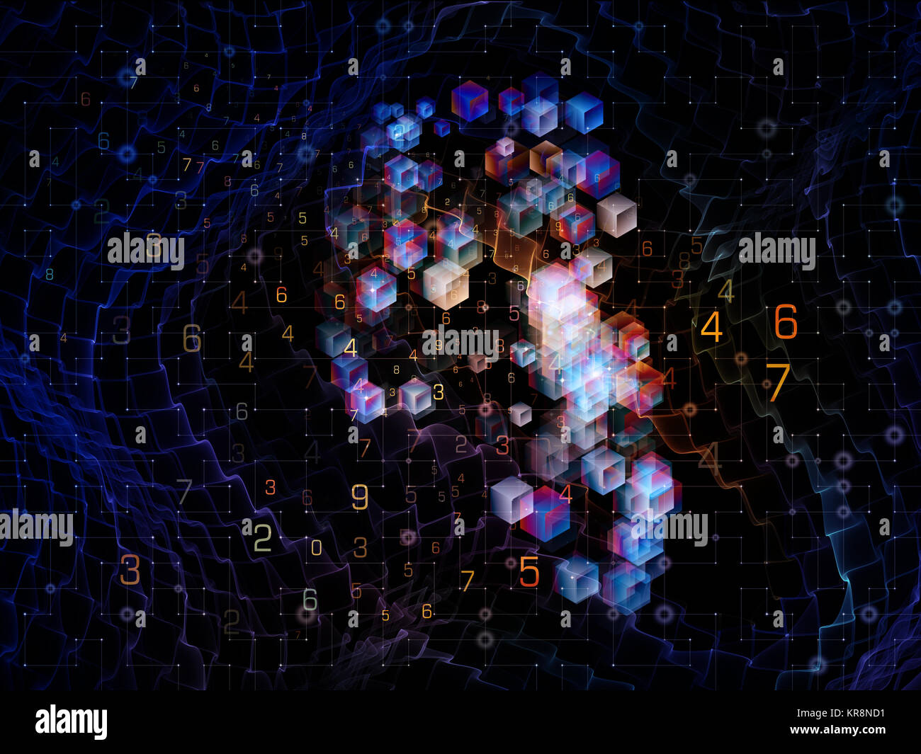 Visualization of Digital Grid Stock Photo - Alamy