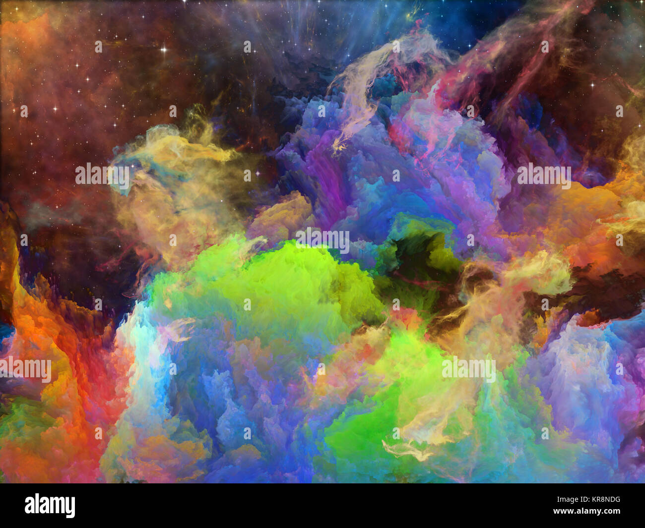 Colorful Space Nebula Stock Photo - Alamy