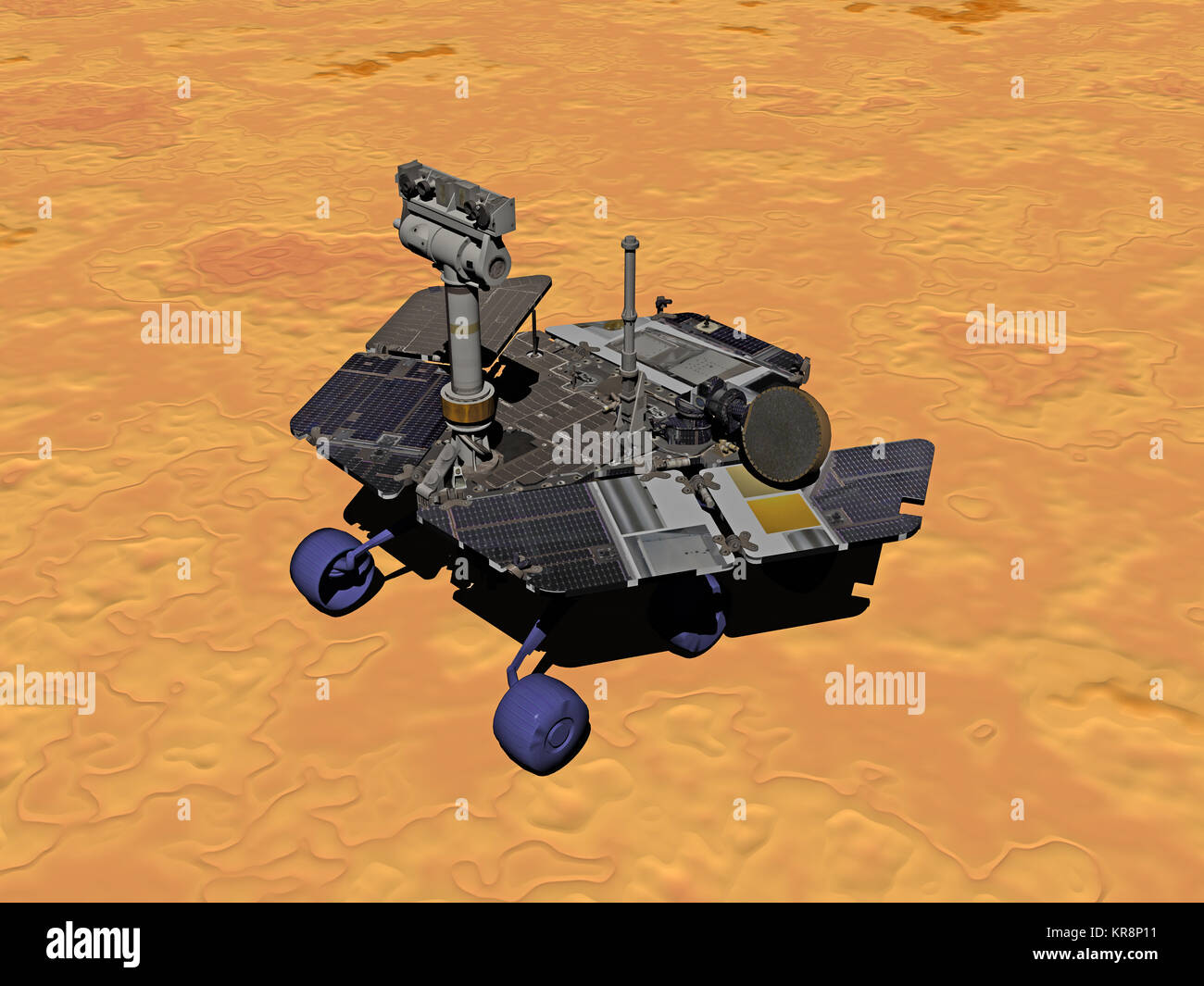 mars rover rolls over mars surface Stock Photo - Alamy