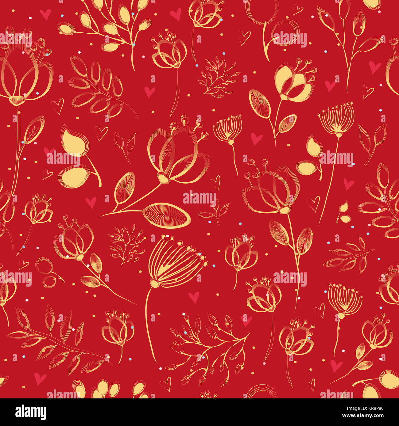 Spring Chinese Flowers. Floral Seamless Pattern Stock Photo - Alamy