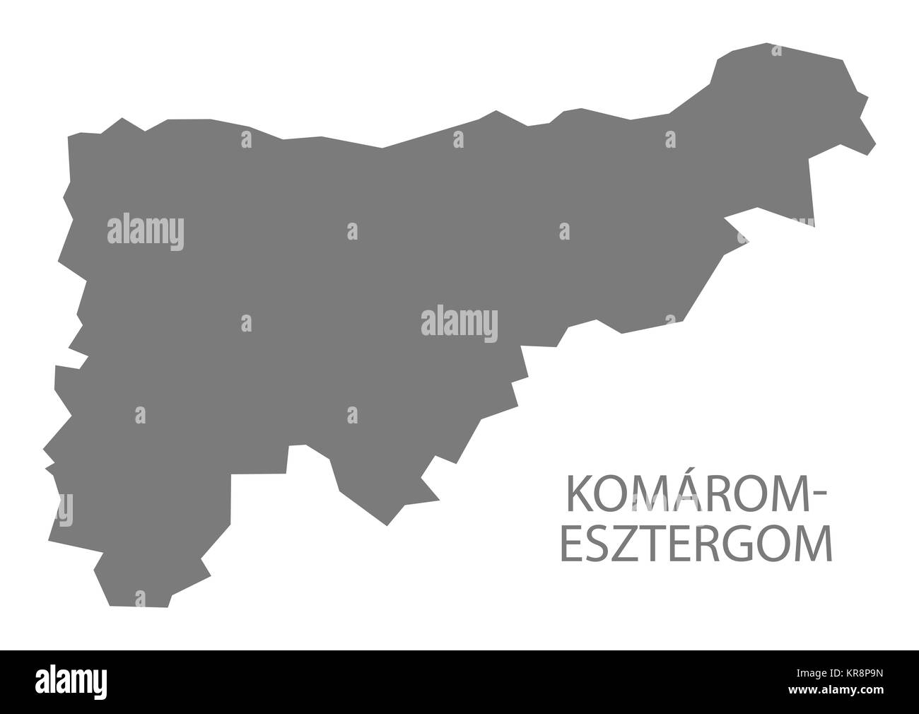 Komarom-Esztergom Hungary Map grey Stock Photo - Alamy