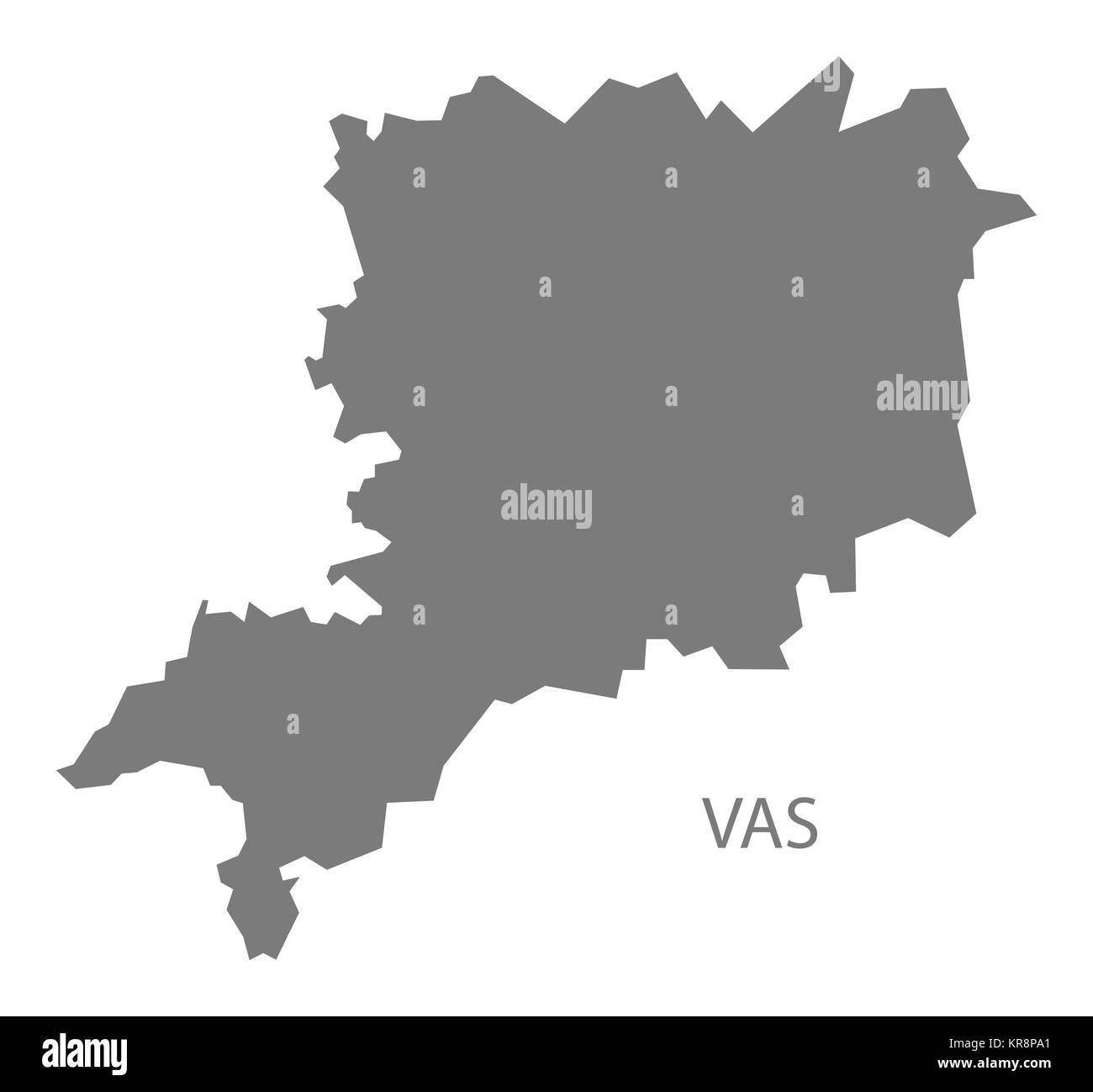 Vas Hungary Map grey Stock Photo - Alamy