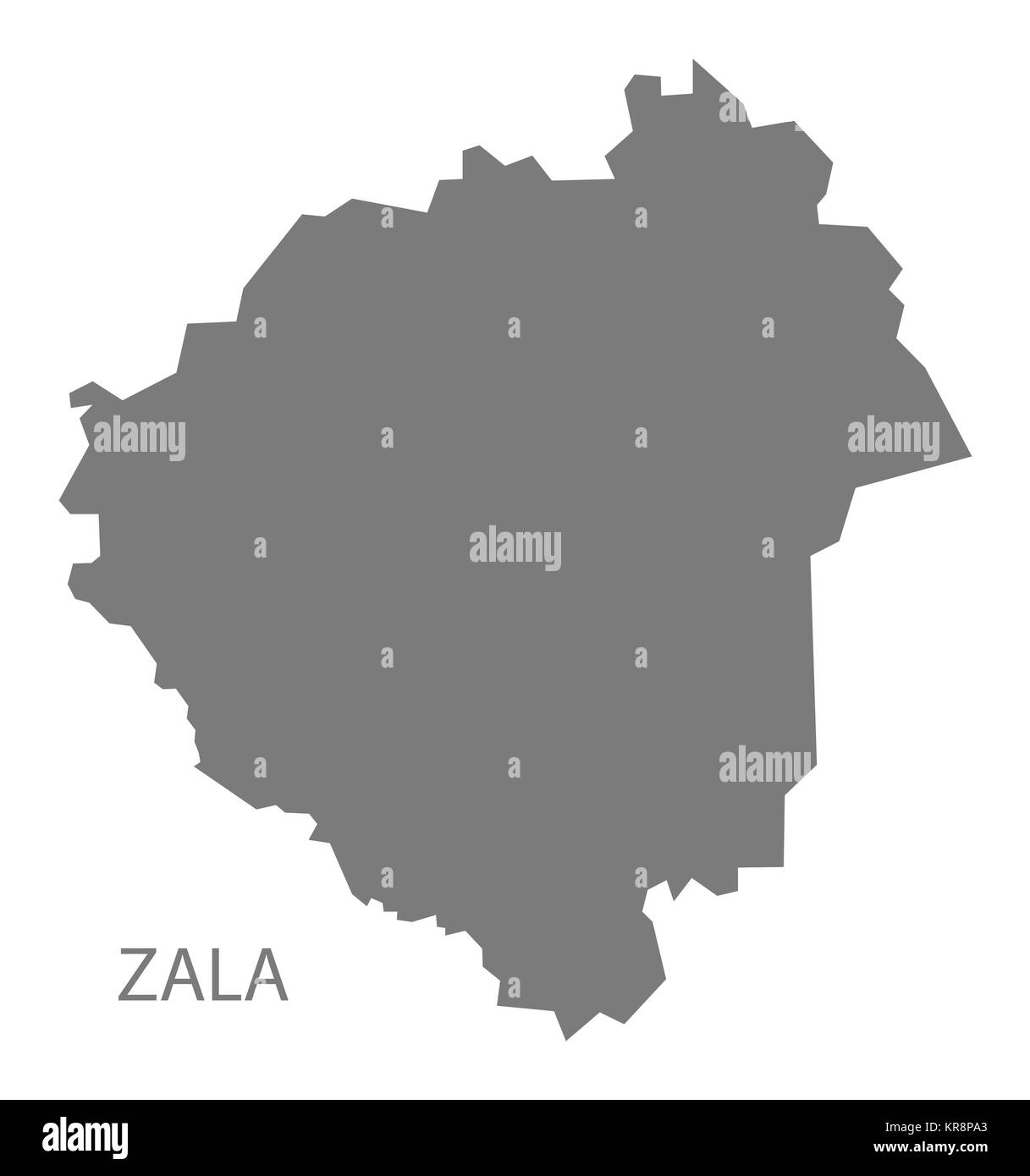 Zala Hungary Map grey Stock Photo - Alamy