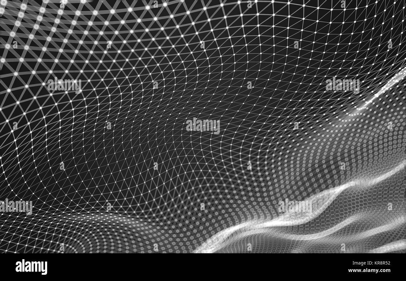 Abstract polygonal space low poly dark background, 3d rendering Stock ...