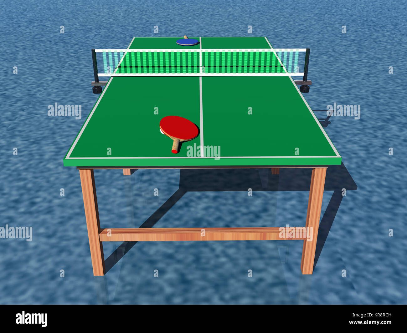 table tennis table with rackets Stock Photo - Alamy