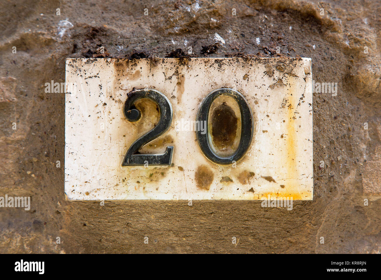 House number 20 on wall Stock Photo - Alamy
