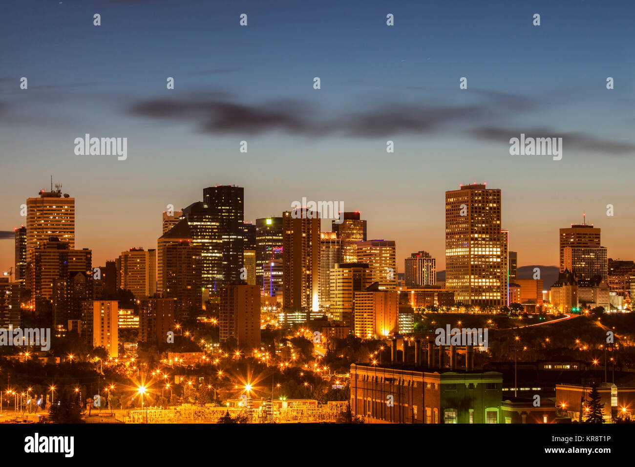 Canada, Alberta, Edmonton, Cityscape at dusk Stock Photo - Alamy