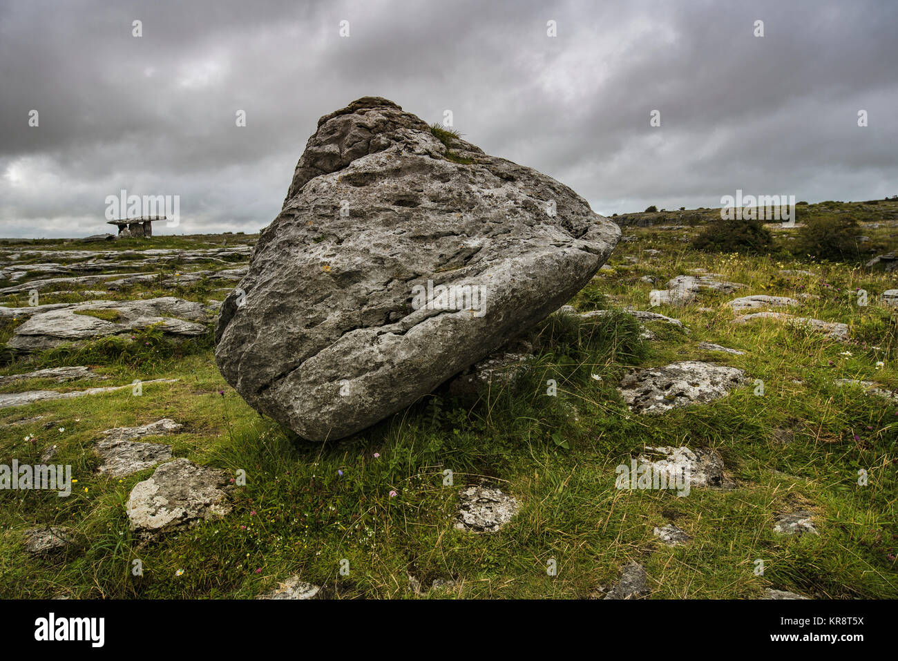 Ireland, Clare County, Burren, Big stone with Poulnabrone Dolmen in ...