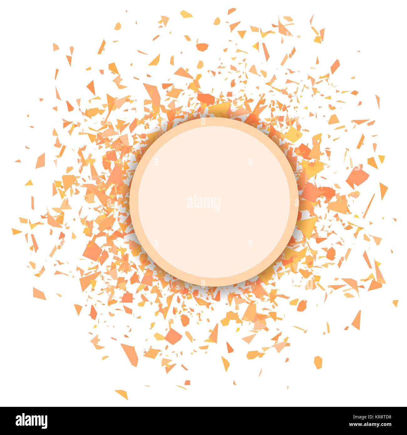 Orange Confetti Round Banner Stock Photo - Alamy