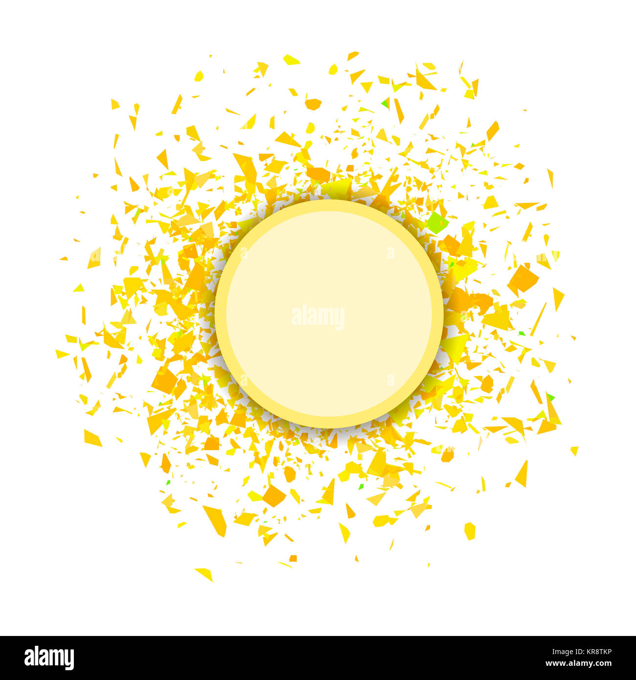 Yellow Confetti Round Banner Stock Photo - Alamy