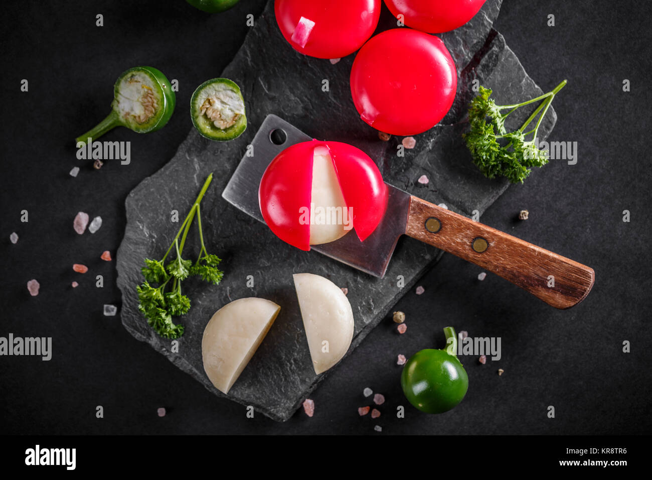 Round delicious cheese Stock Photo - Alamy