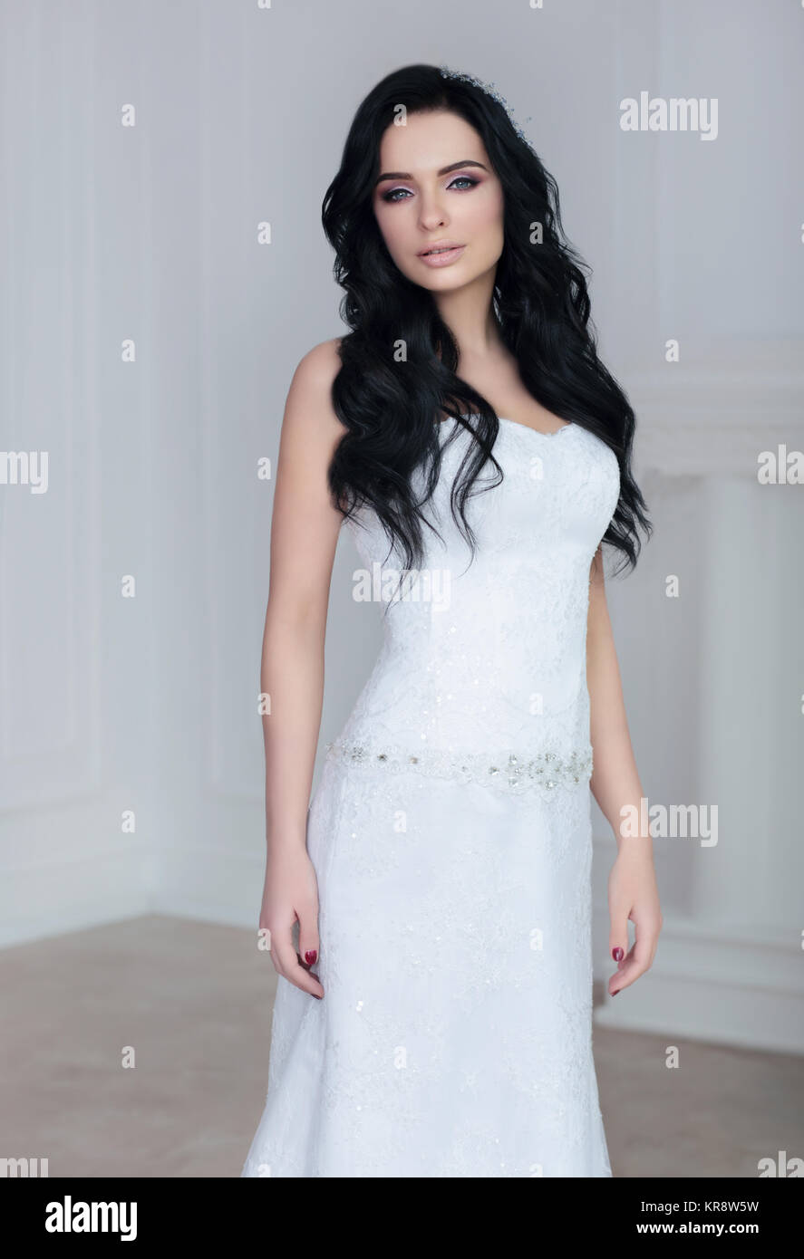 Bride with long hair Stock Photo - Alamy