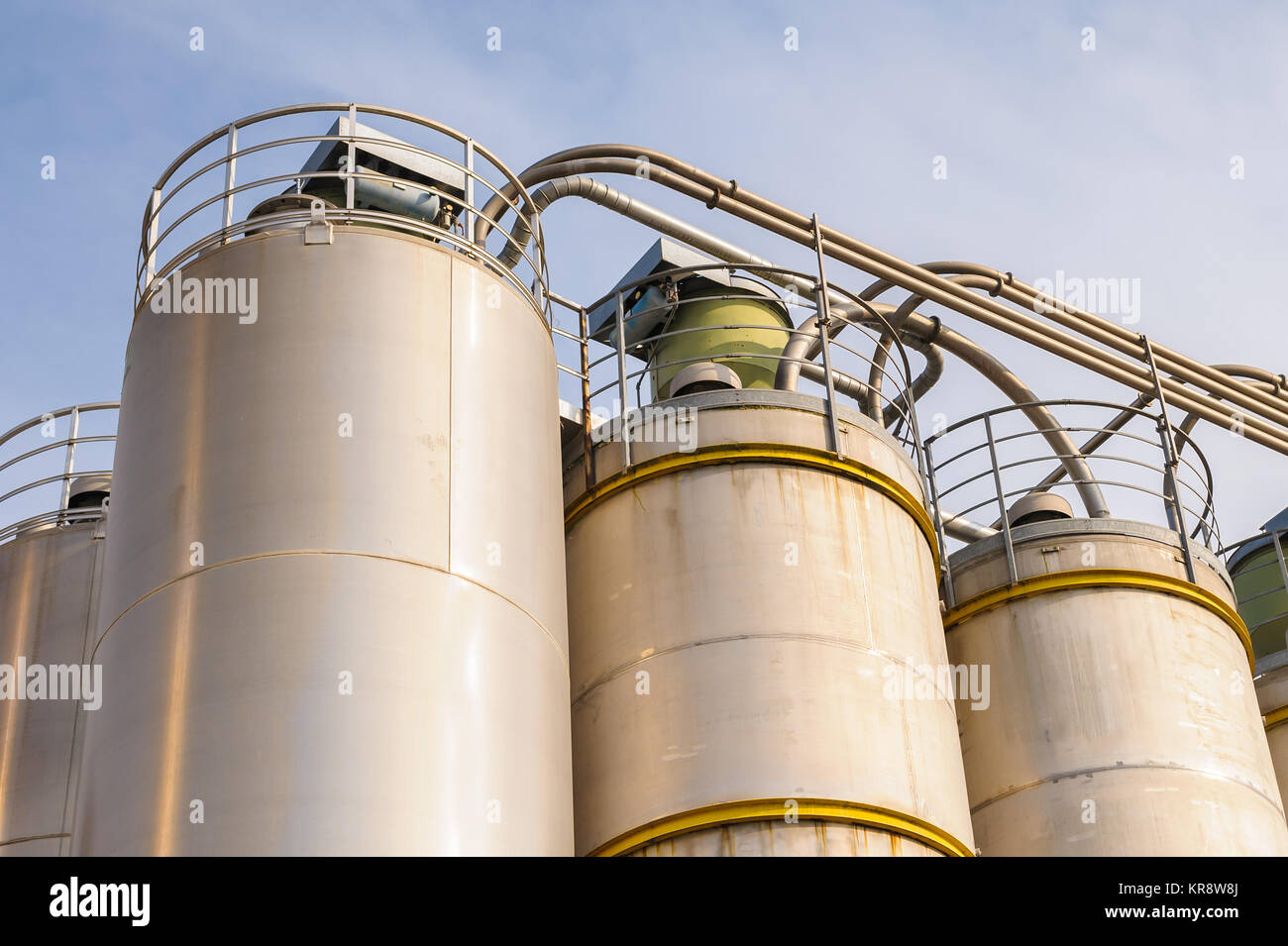 Detail of chemical plant, silos and pipes Stock Photo - Alamy