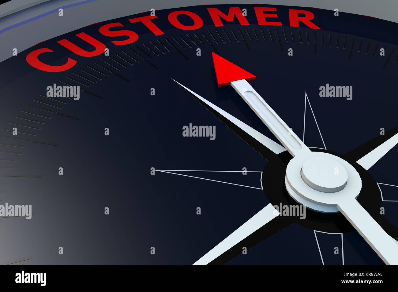 Black compass with customer word on it Stock Photo - Alamy