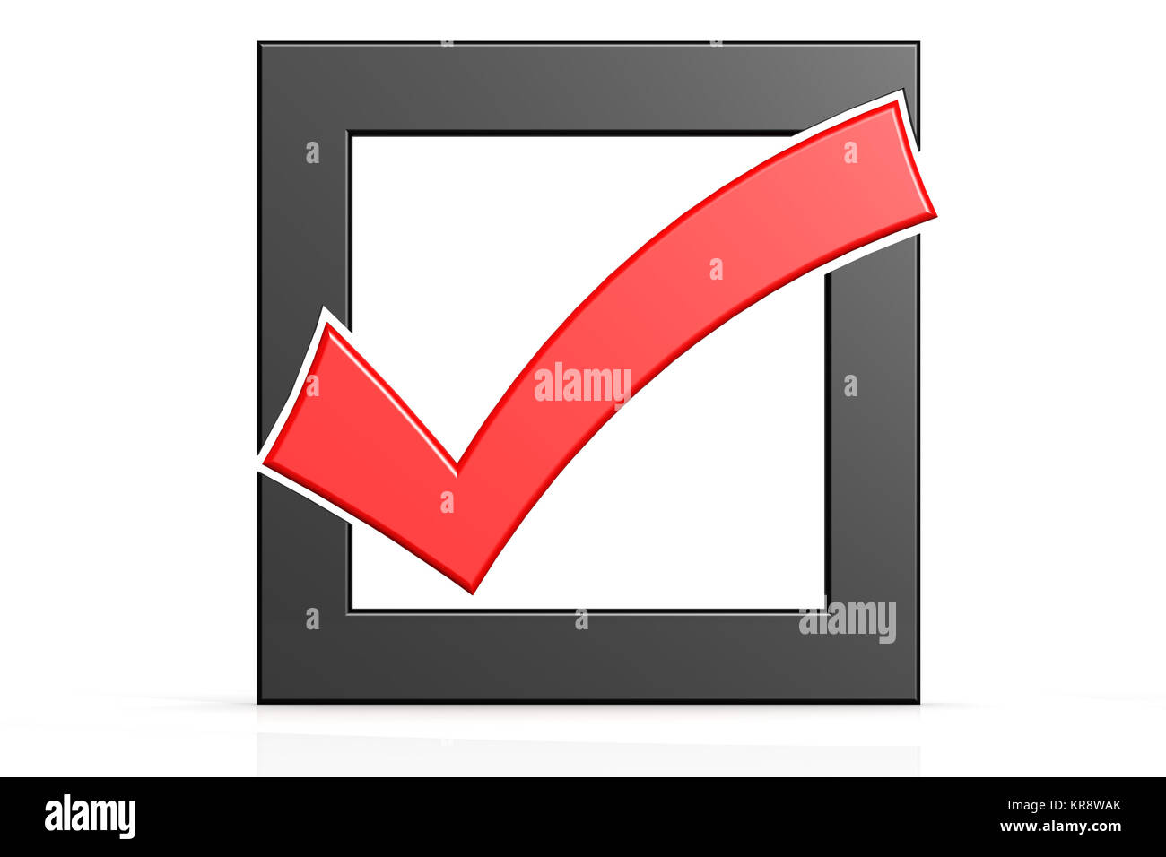Check mark in box sign Stock Photo - Alamy