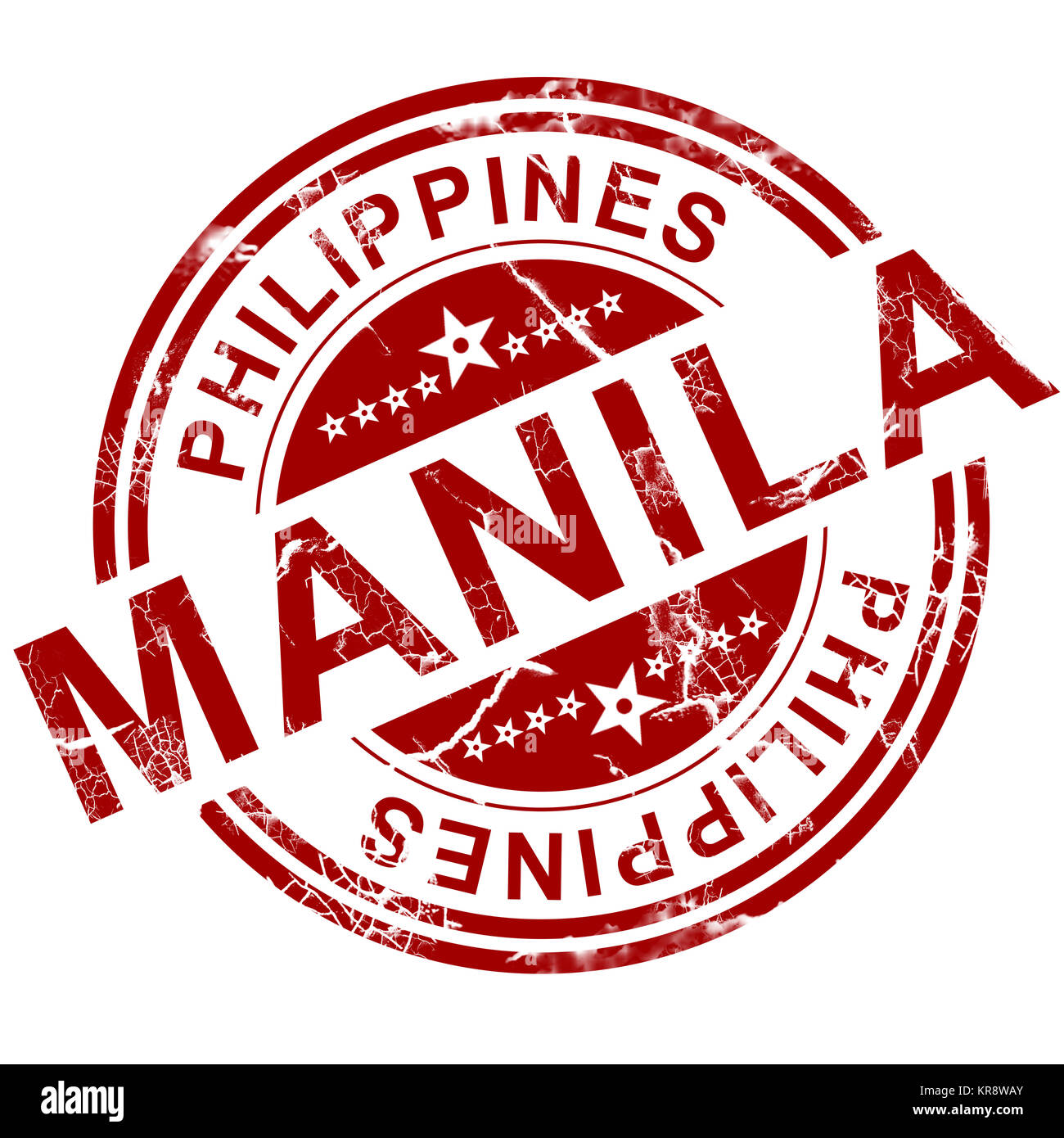Red Manila stamp Stock Photo - Alamy