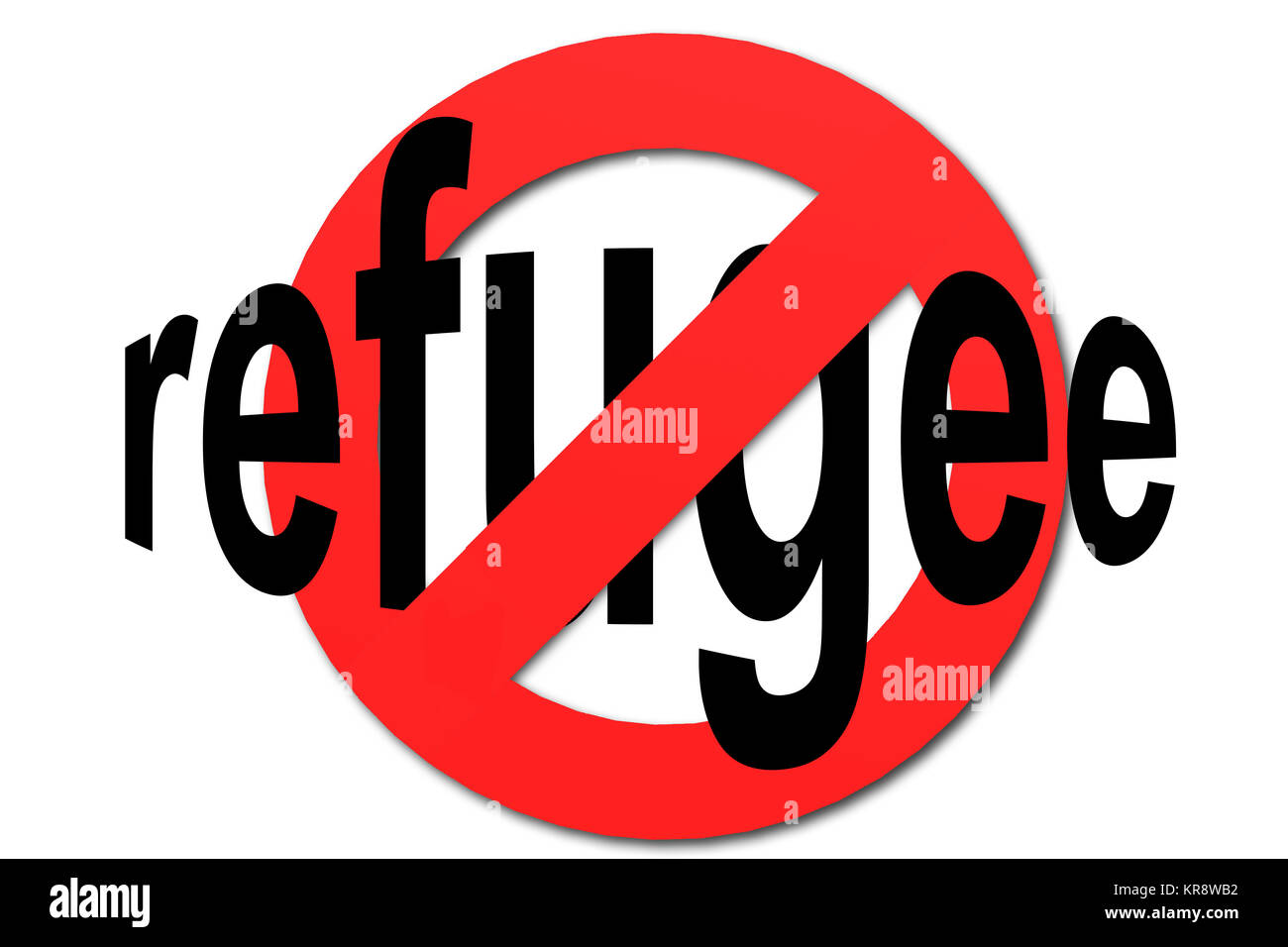 Stop refugee sign in red Stock Photo - Alamy