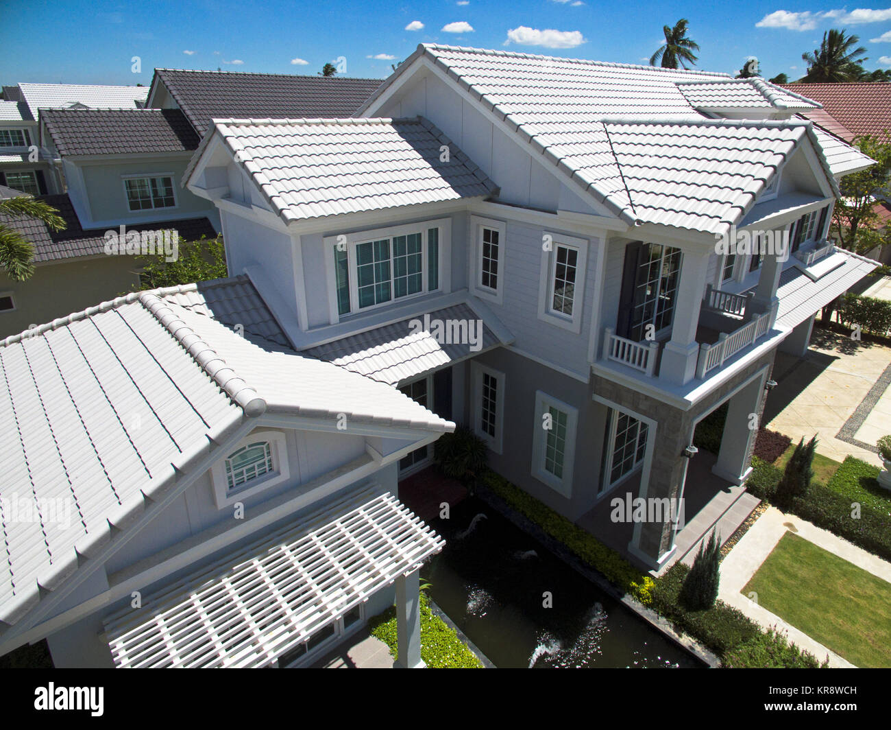 House New Roof Tiles Stock Photo - Alamy