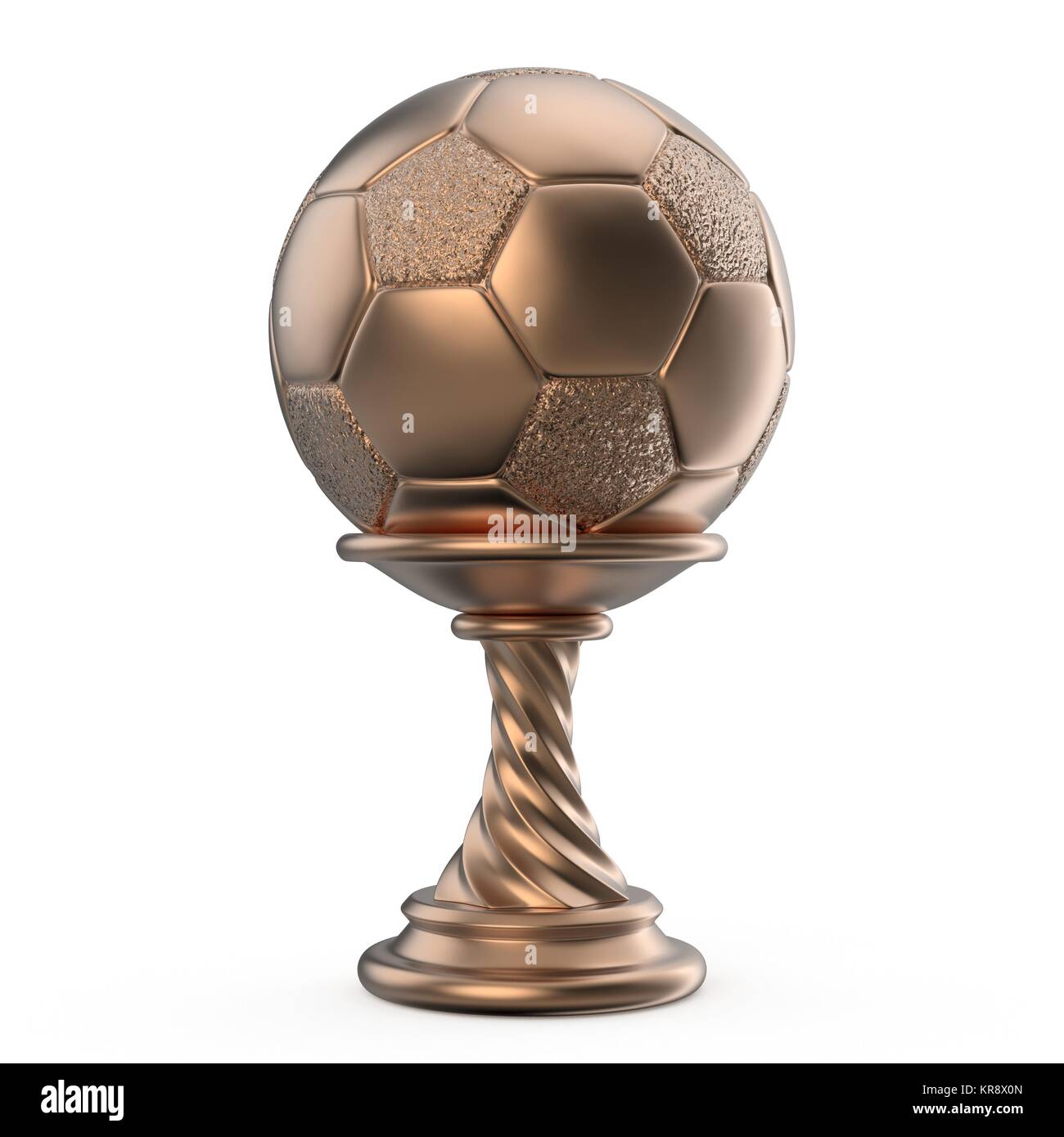 Bronze trophy cup SOCCER FOOTBALL 3D render illustration isolated on ...