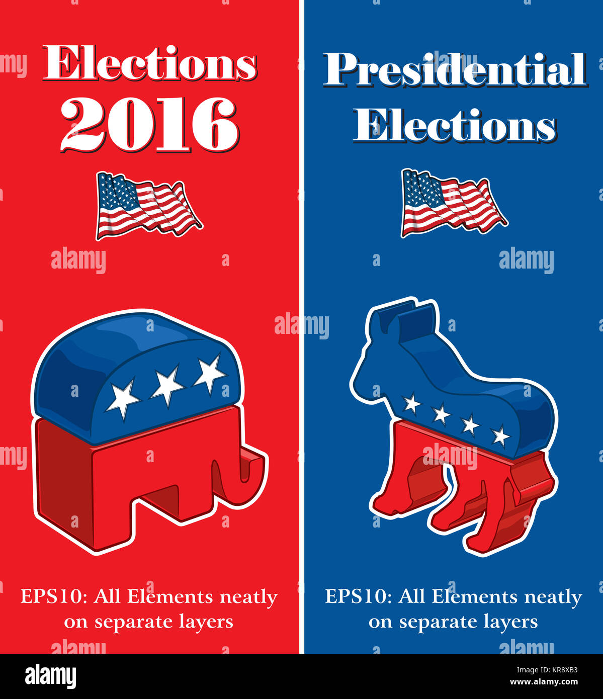 American Presidential Election Party Banners Stock Photo - Alamy